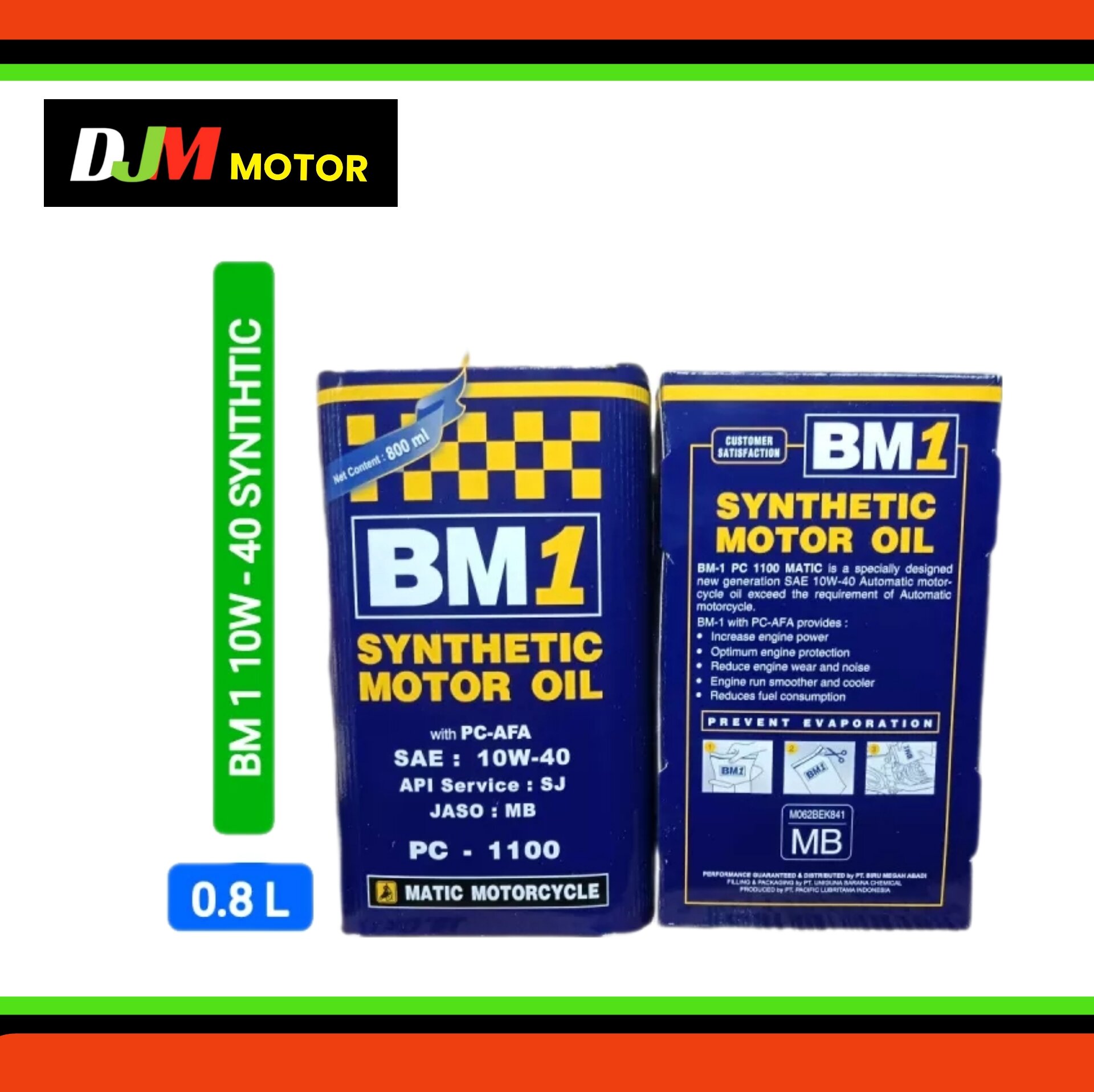 OLI MATIC BM1 10W-40 0.8L UNTUK SEMUA MATIC, HONDA, YAMAHA, SUZUKI ...