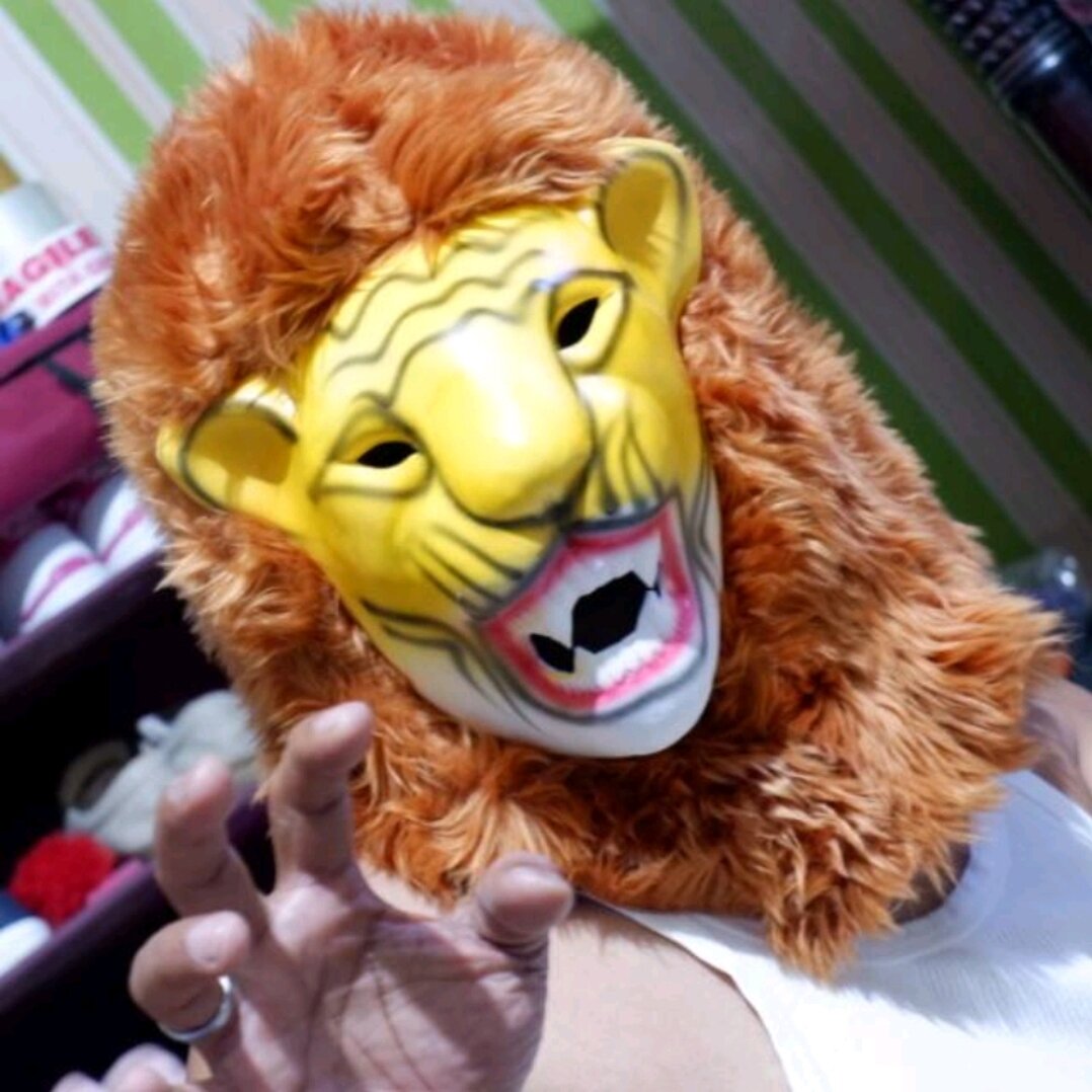 topeng singa mainan custom jarakter lion avatar | Lazada Indonesia