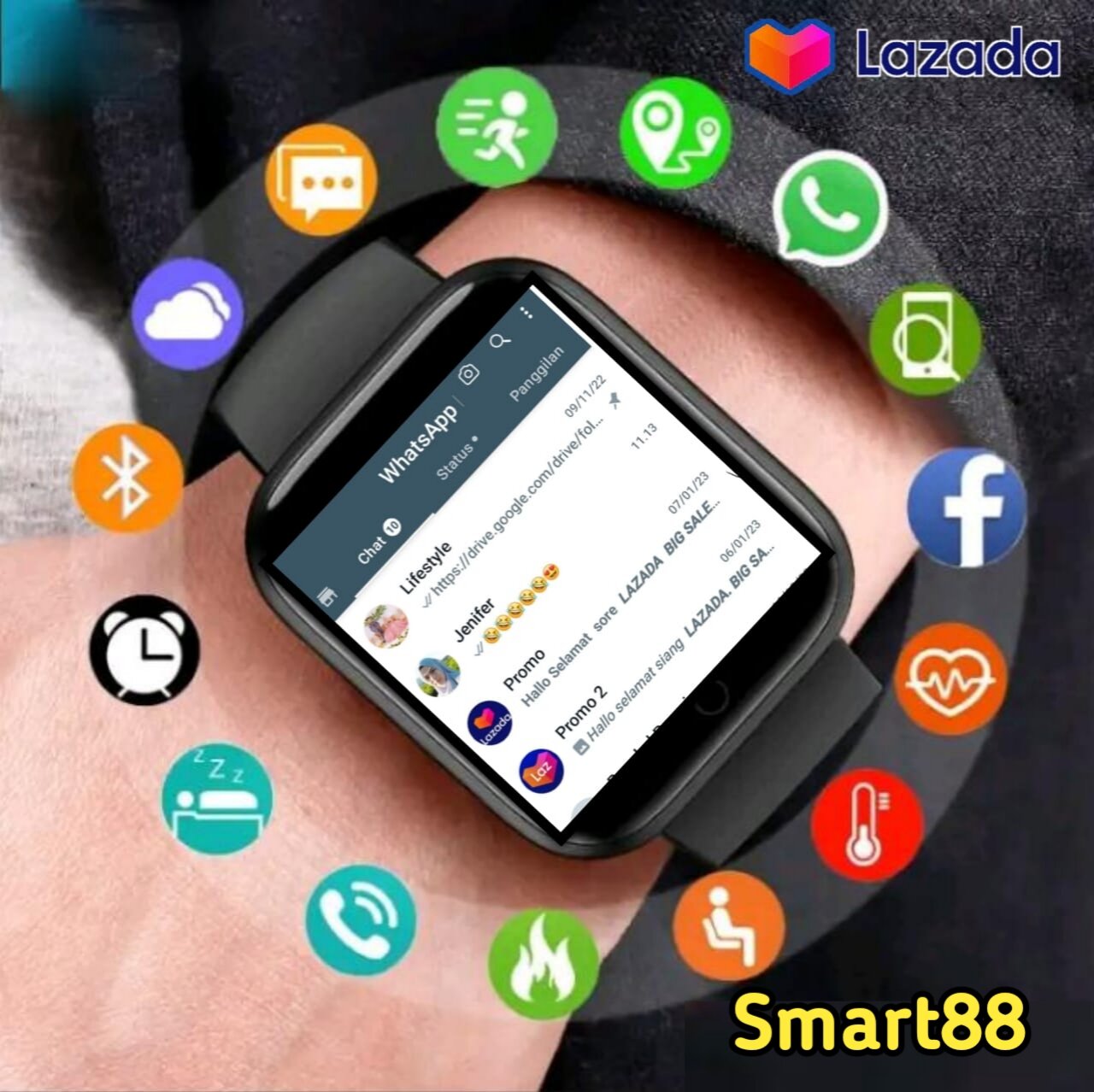 Jam tangan Hp Android Pro Smartwatch edition tahan air healty monitor ...