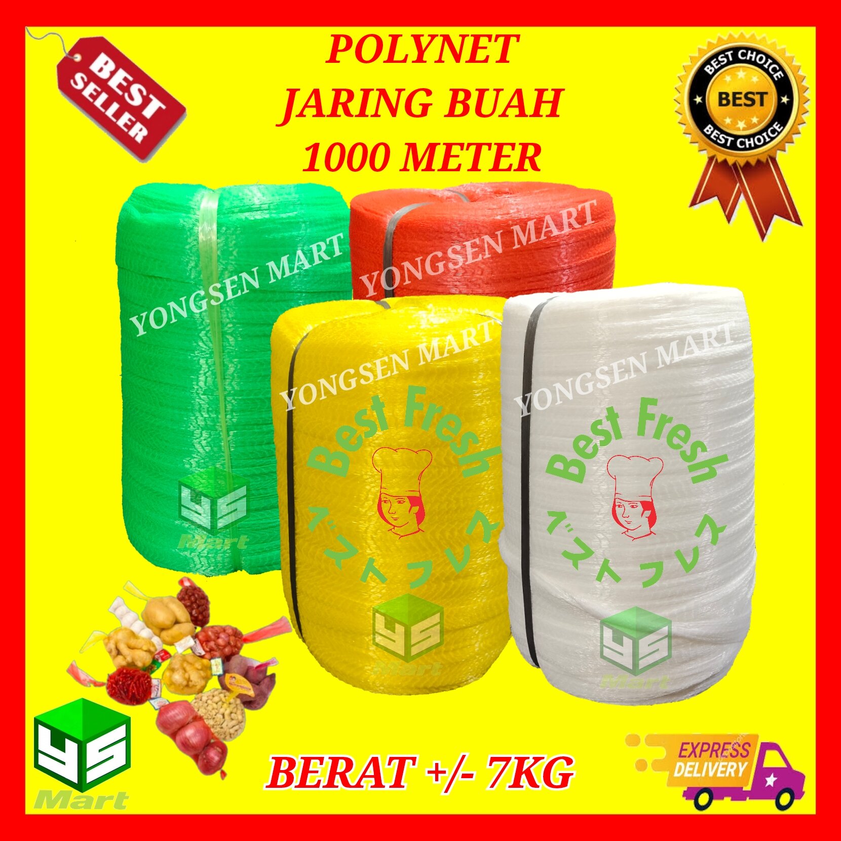 Polynet roll 1000 meter besar jumbo , waring , rambang , jaring buah ...