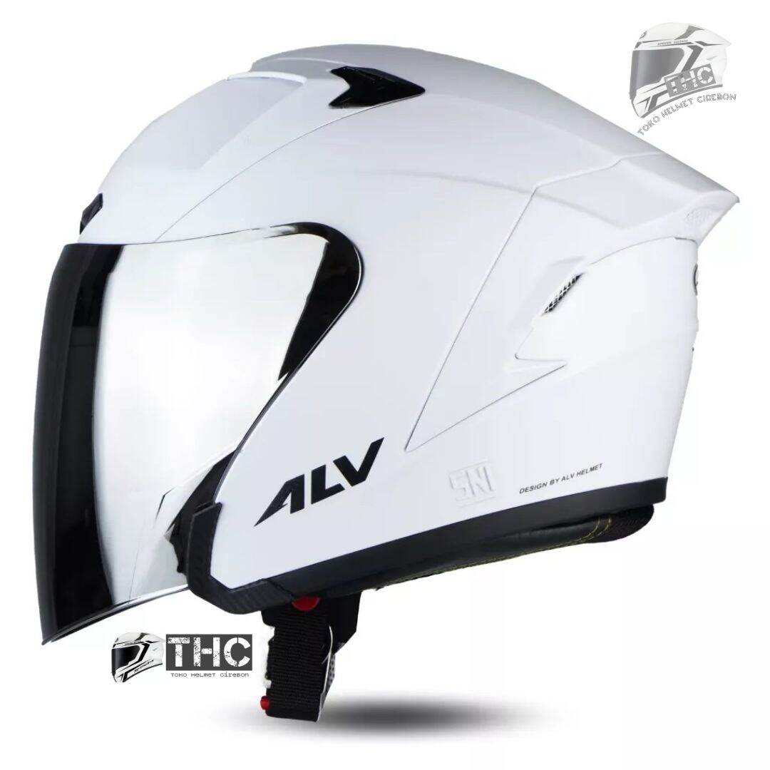 HELM ALV ULTRON SOLID WARNA PUTIH HELM HALF FACE STANDAR SNI ORIGINAL ...
