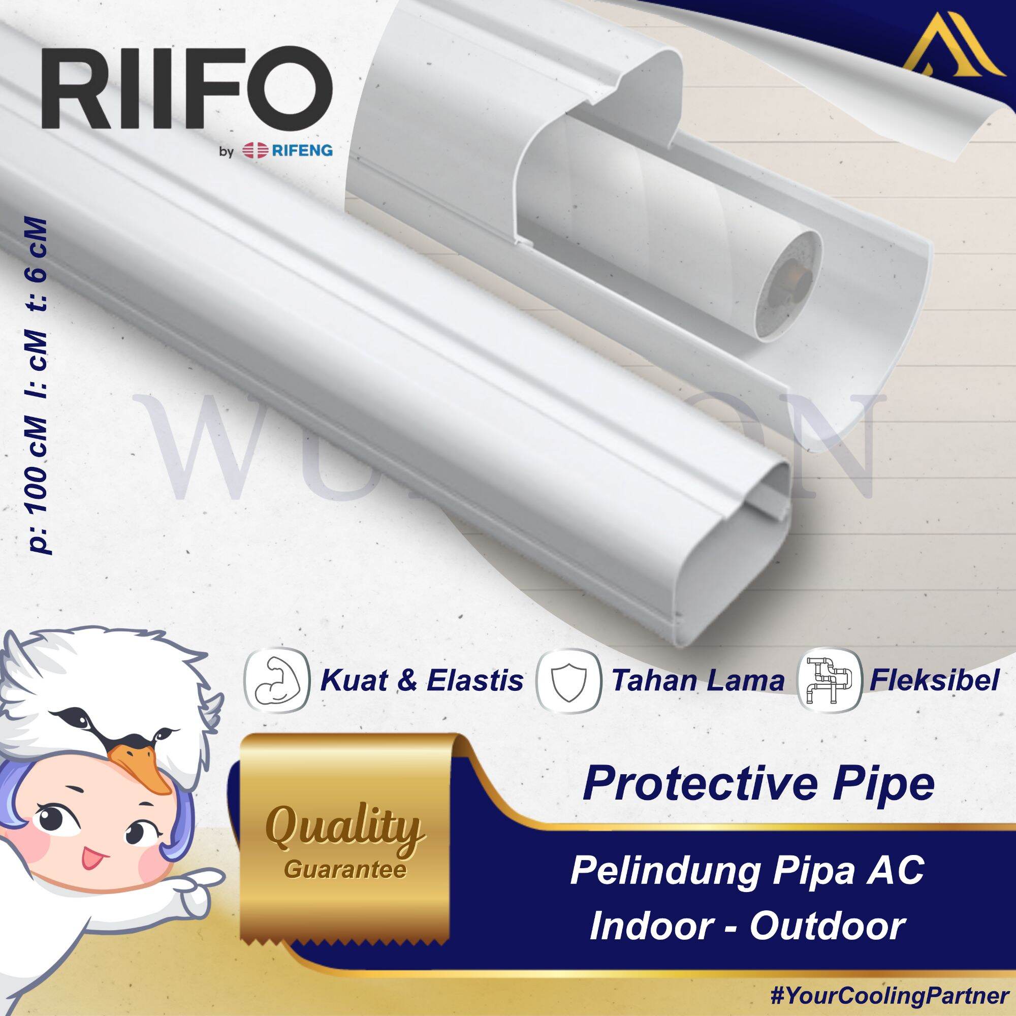 Cover Pipa AC / Protective Pipe Rifeng / Riifo Uk. 1 Meter Putih ...