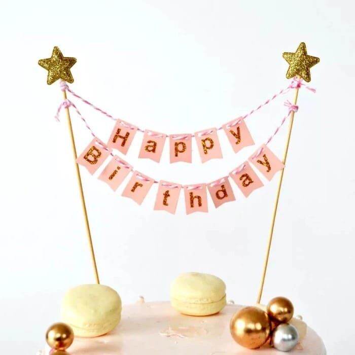 TOKOMUMER BANNER CAKE topper banner happy birthday hiasan kue Spanduk ...