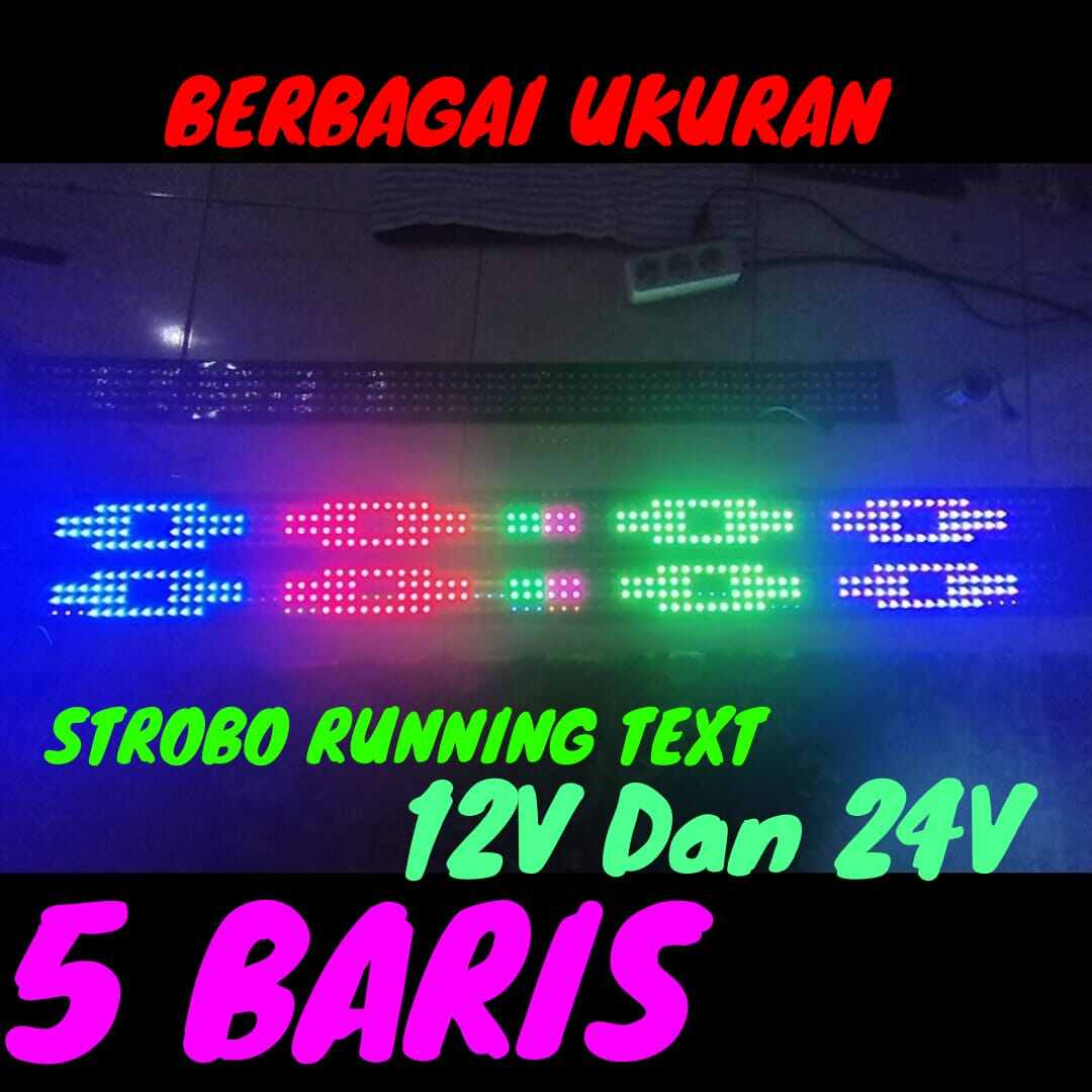 Strobo Kaca running Text 5 baris Variasi mobil truk, bus, dan picup ...