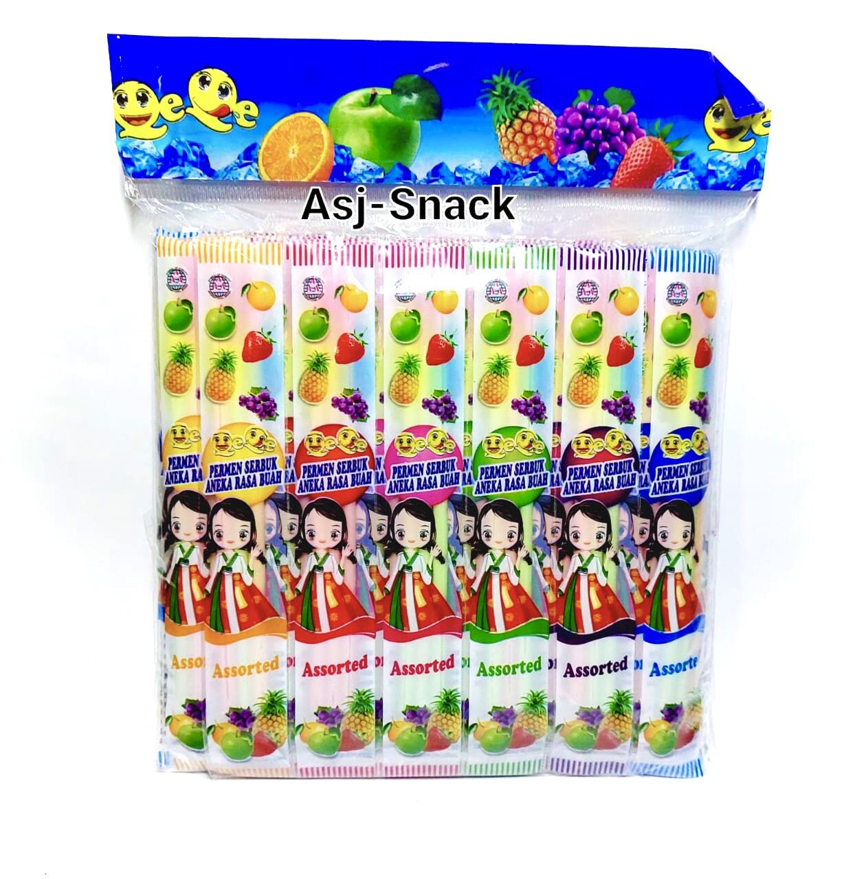 QeQe Jelly Stik Permen Sedotan Aneka Rasa Buah ( 1 pak isi 60 pcs ...