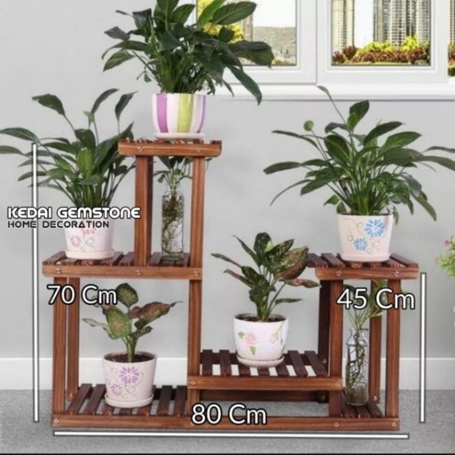 rak bunga kayu susun/ rak bunga tamu kekinian/ rak bunga kayu minimalis ...