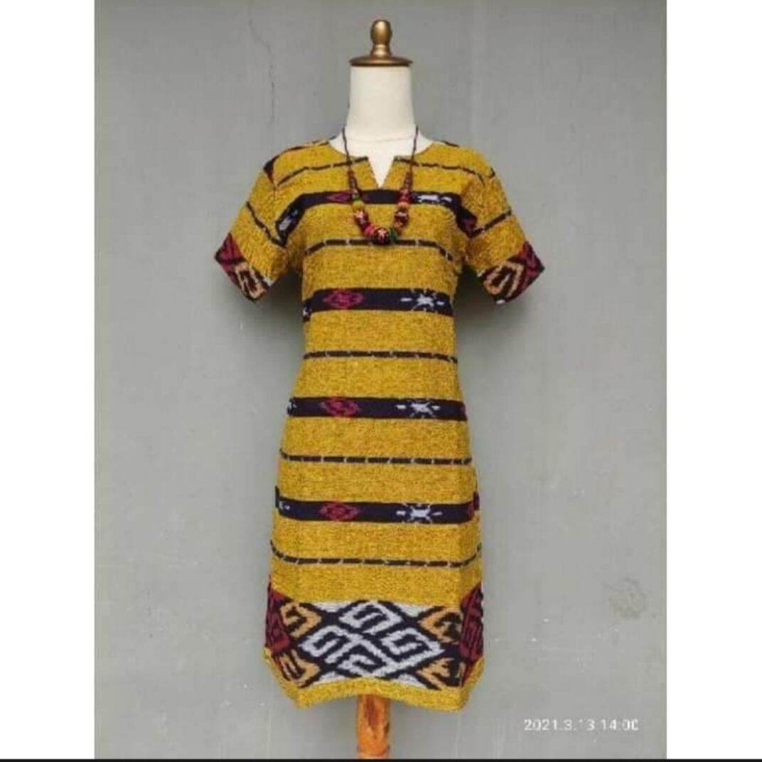Dress Tenun kuning | Lazada Indonesia
