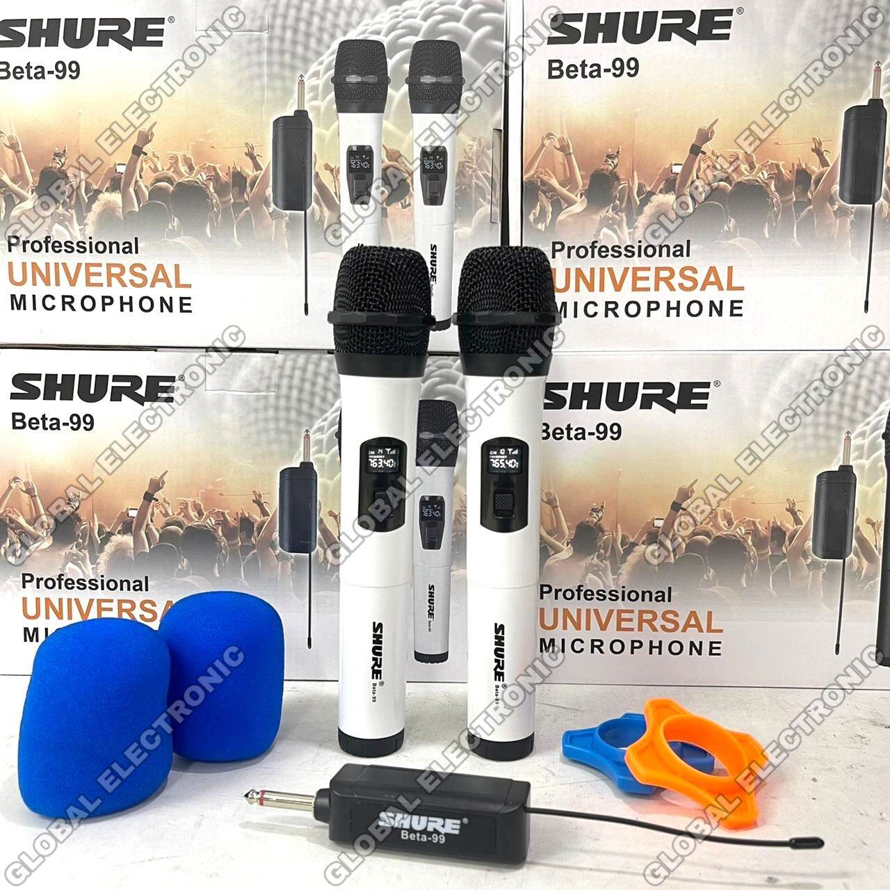 Mic Wireless Shure Beta 99 Handheld Portable Warna Putih - hitam ...