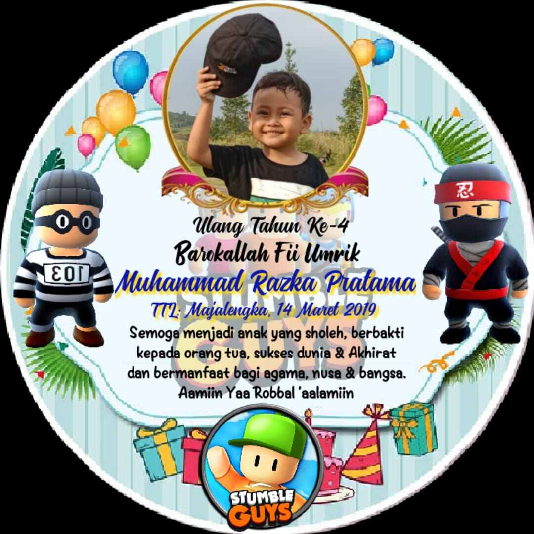 50 STIKER LABEL ULANG TAHUN TEMA STUMBLE GUYS | Lazada Indonesia