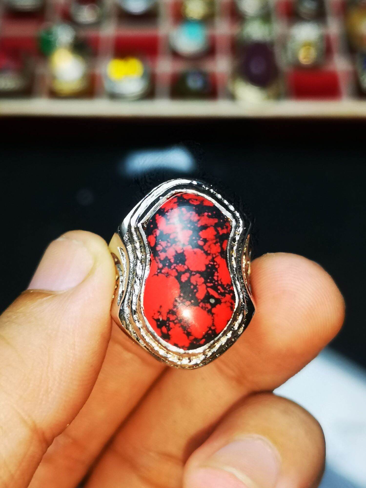 Batu cincin pirus merah model terompah | Lazada Indonesia