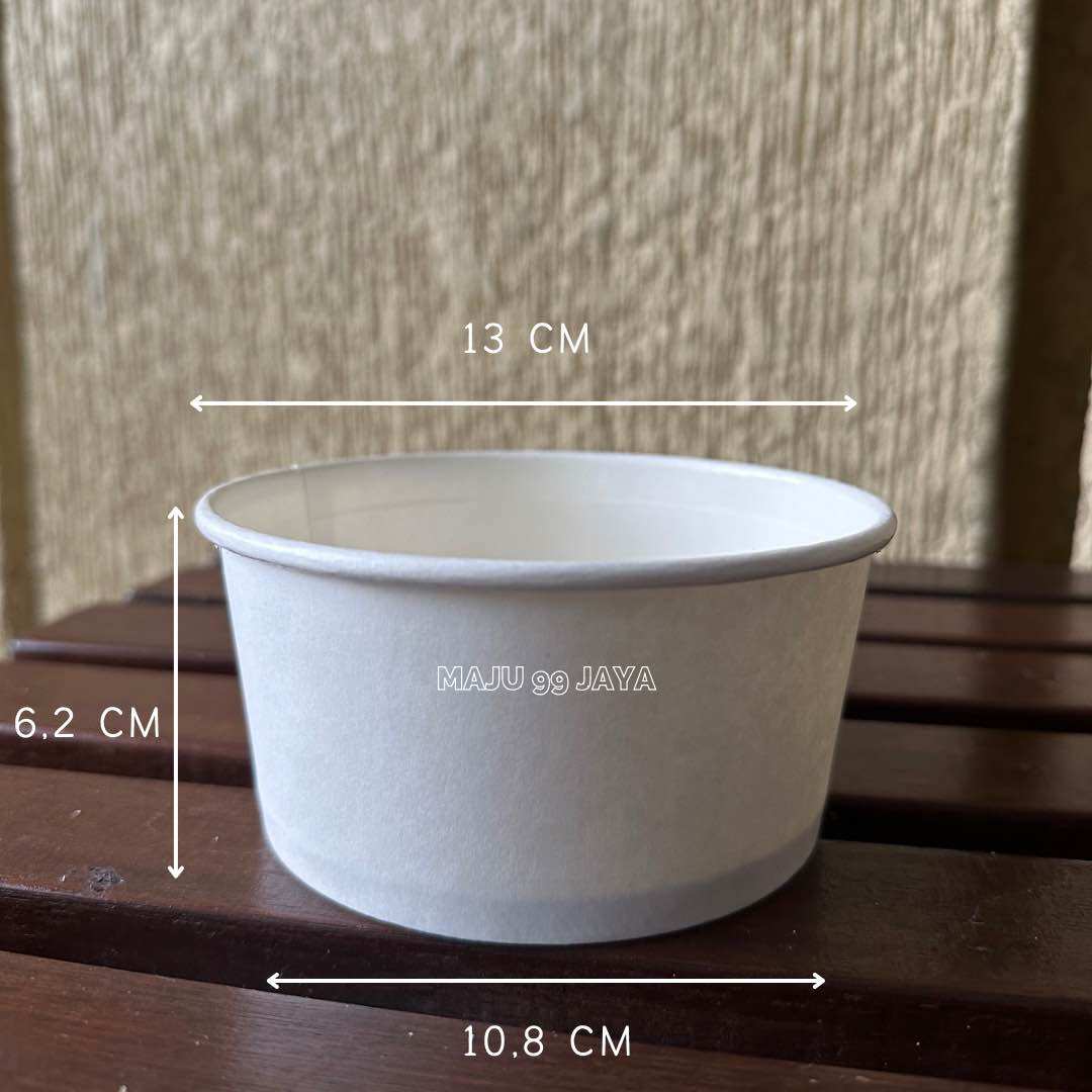 (TERMURAH!!!) Isi 25 PCS (IVORY) Paper Bowl 650 ml Putih Polos Laminasi ...