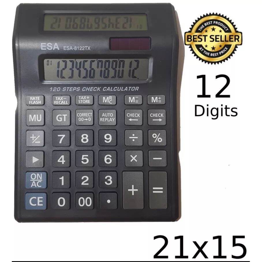 KALKULATOR JUMBO 2 LAYAR LCD/KALKULATOR 12 DIGIT CEK CORRECT | Lazada ...