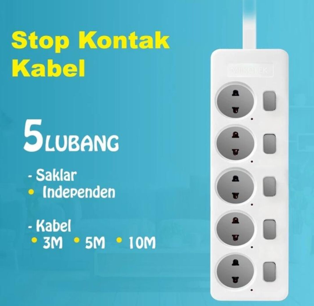 Stop Kontak Mikotek Kabel Switch On Off Colokan Listrik 3 Lubang 3 ...