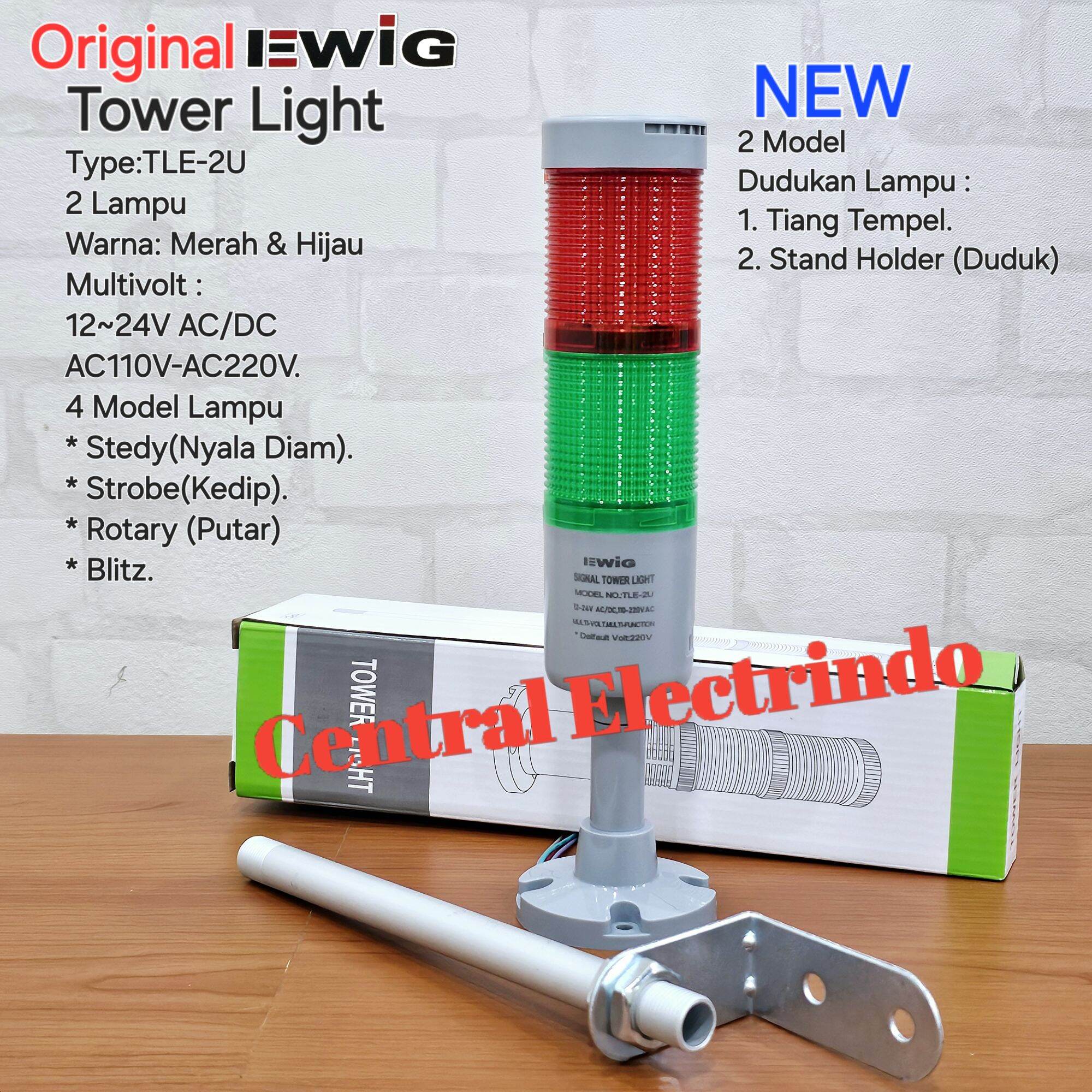 Tower Light/Signal Tower/Lampu Menara EWIG Multivolt&Model TLE-2U ...