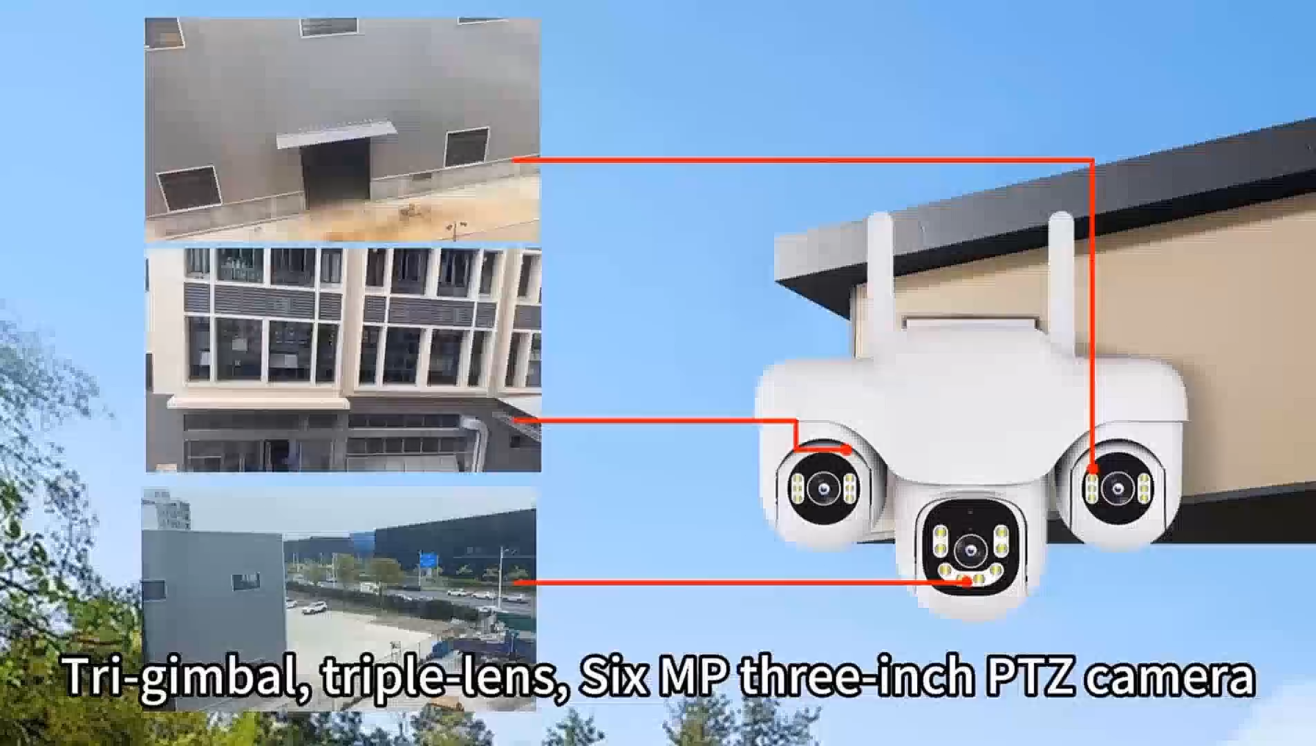 V380 Pro CCTV Tiga Lensa Kamera Rotasi Full HD 12MP Zoom 10X 4G Luar ...