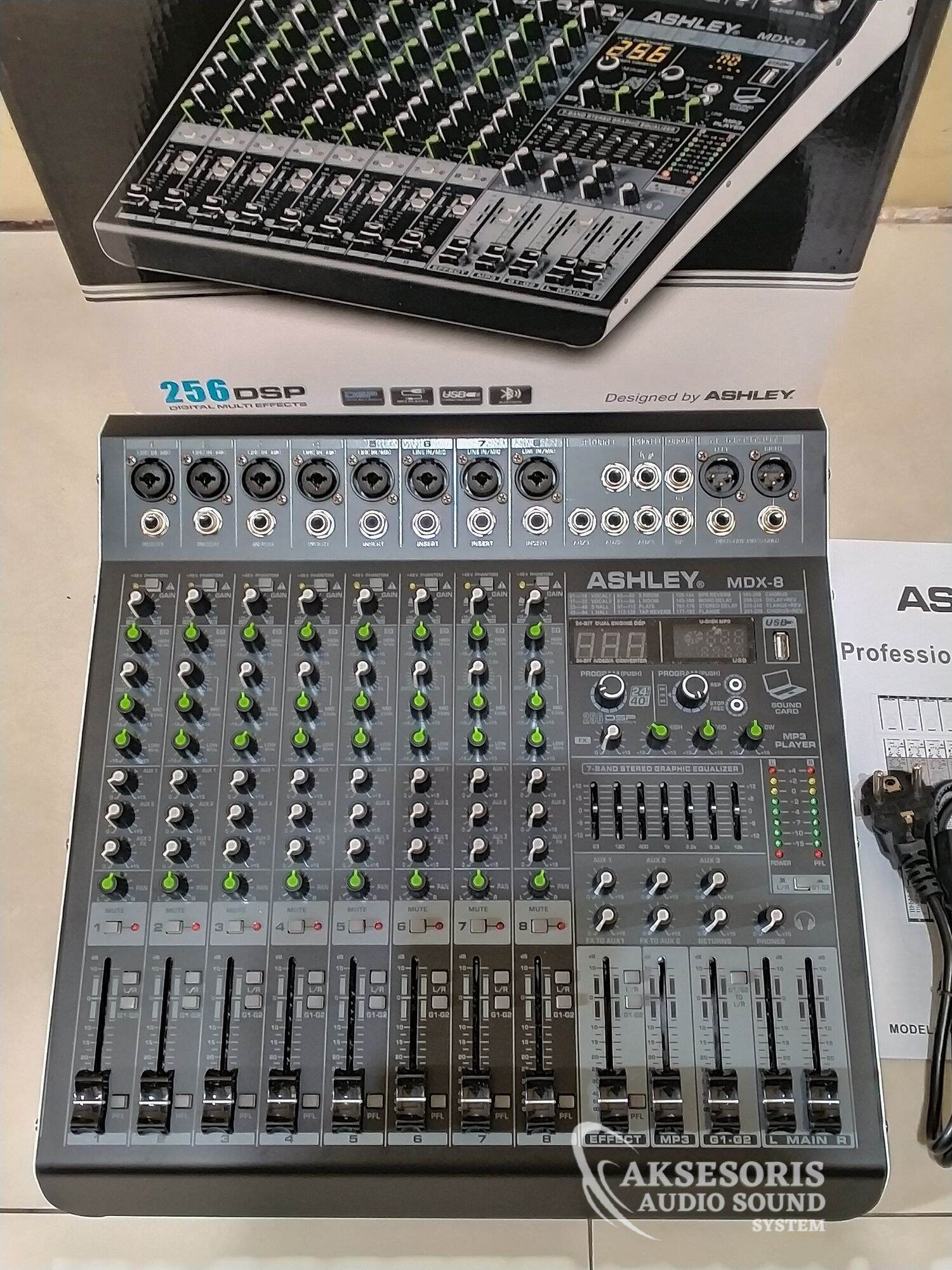Mixer ASHLEY MDX 8 Terbaru Grub 1&2 Efek Digital Reverb 256dsp Original ...