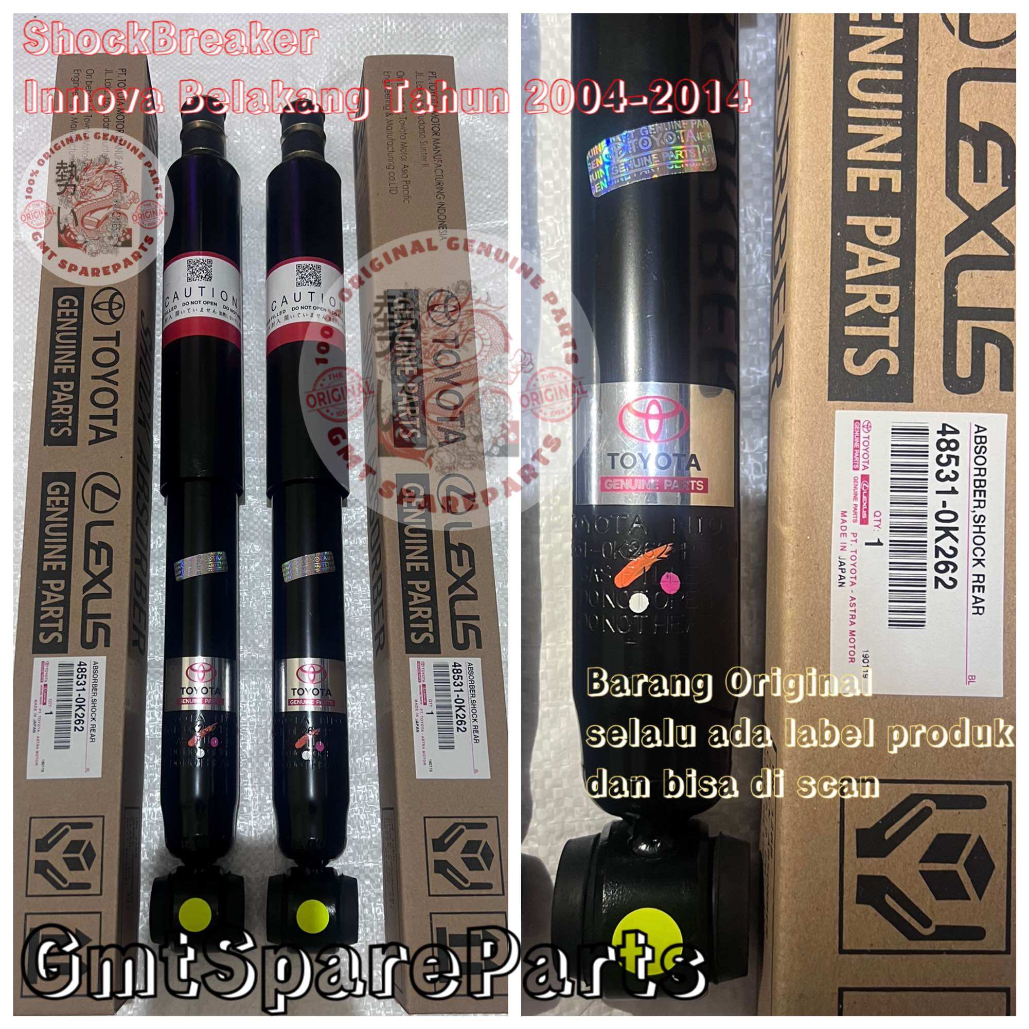 Shockbreaker shock absorber Innova Belakang Toyota original tahun 2004 ...
