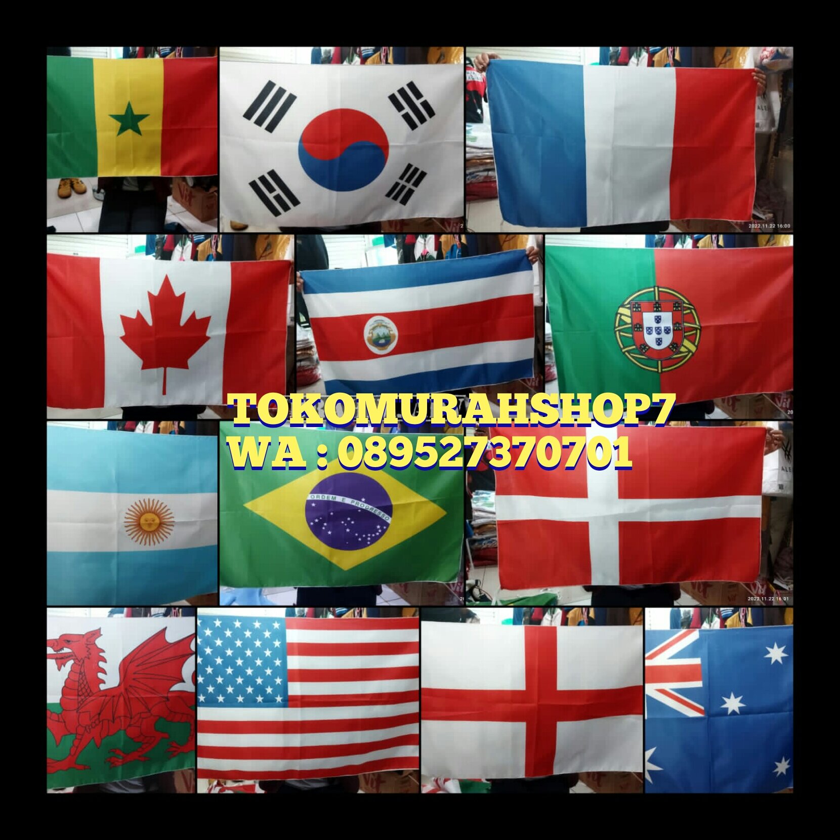 BENDERA NEGARA (UK 60 X 90) MINIMAL 6 PCS | Lazada Indonesia