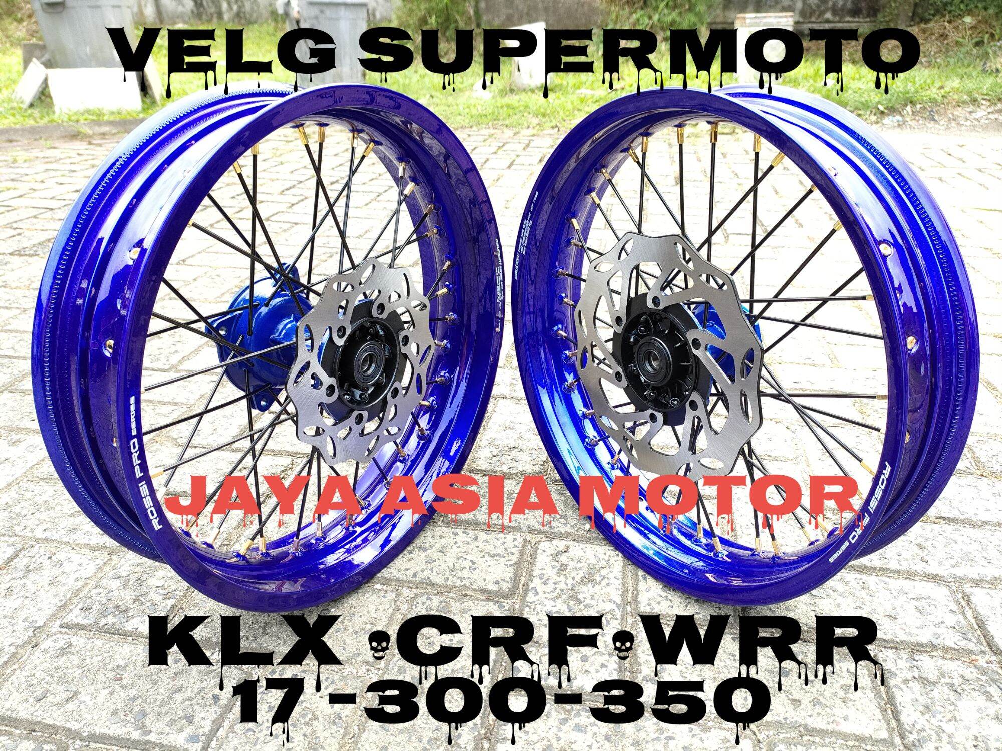 VELG SUPERMOTO RING 17 300-350 KLX-D TRACKER CRF WRR SUDAH DI RAKITKAN ...