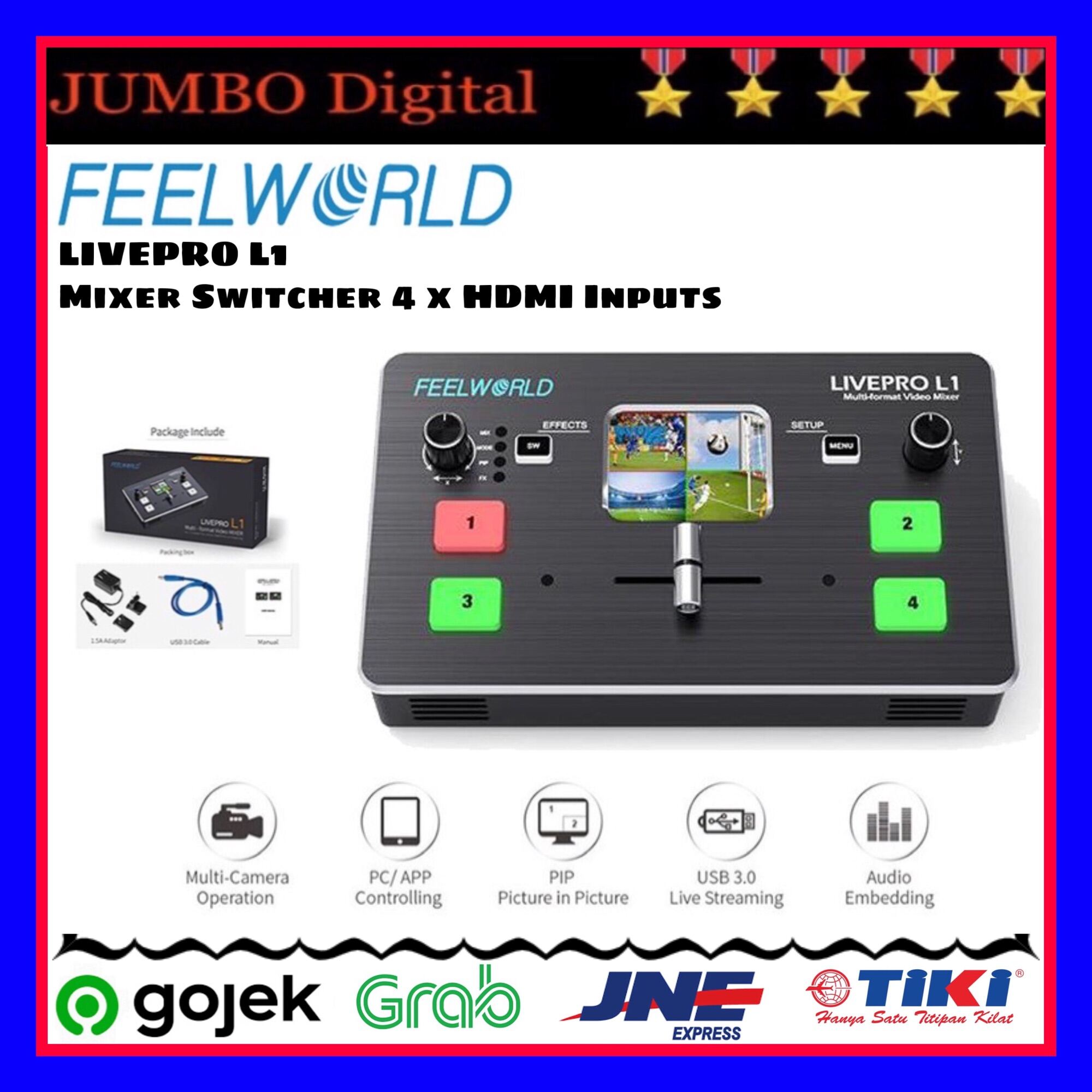 Feelworld LIVEPRO L1 LIVE PRO L1 with 4x HDMI Inputs & USB Streaming ...