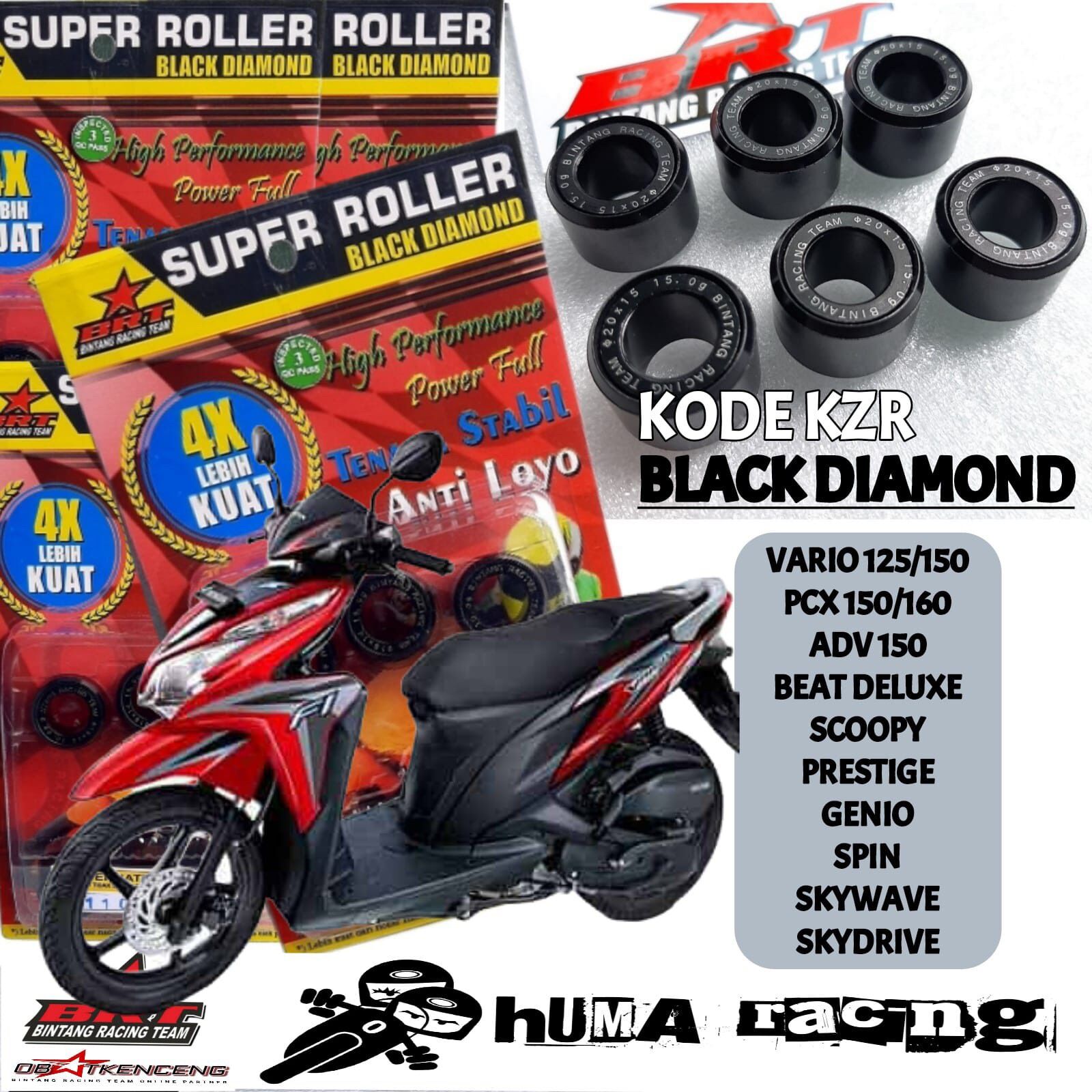 ROLLER ECERAN VARIO 125 OLD BRT ORIGINAL SUPER ROLLER BLACKDIAMOND ...