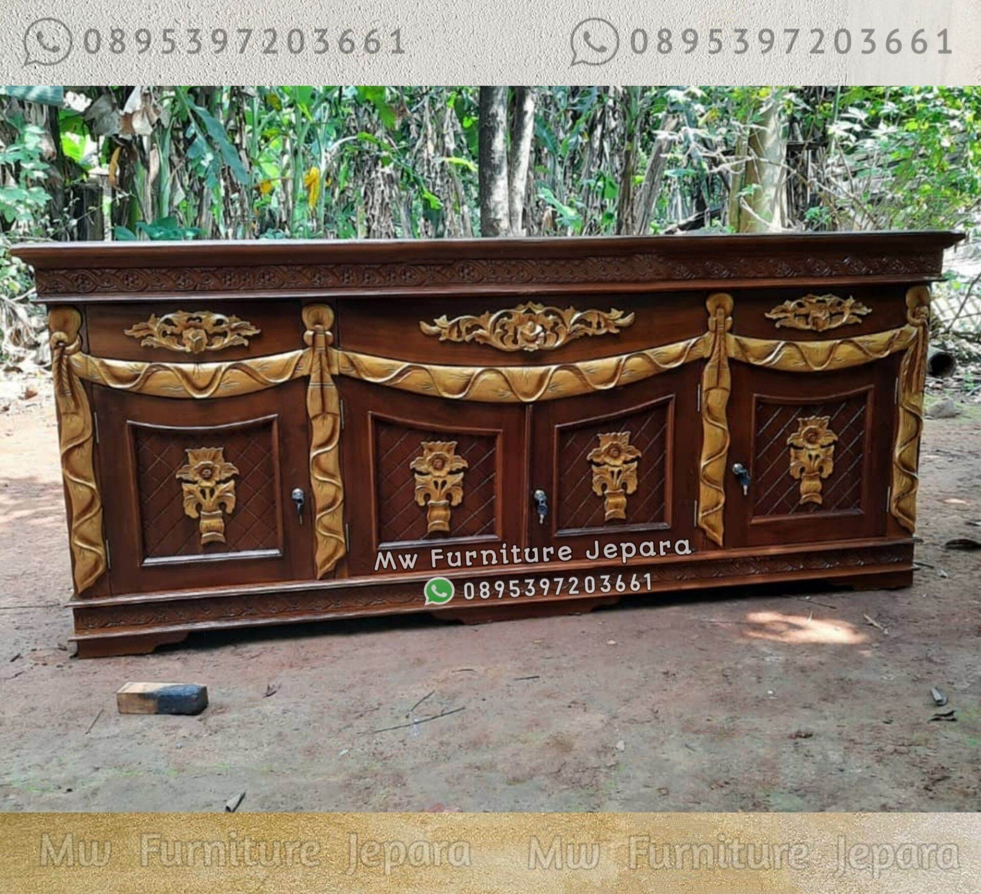 Meja Tv - Buffet Jati Classic Model Slendang Ukuran 200 cm | Lazada ...