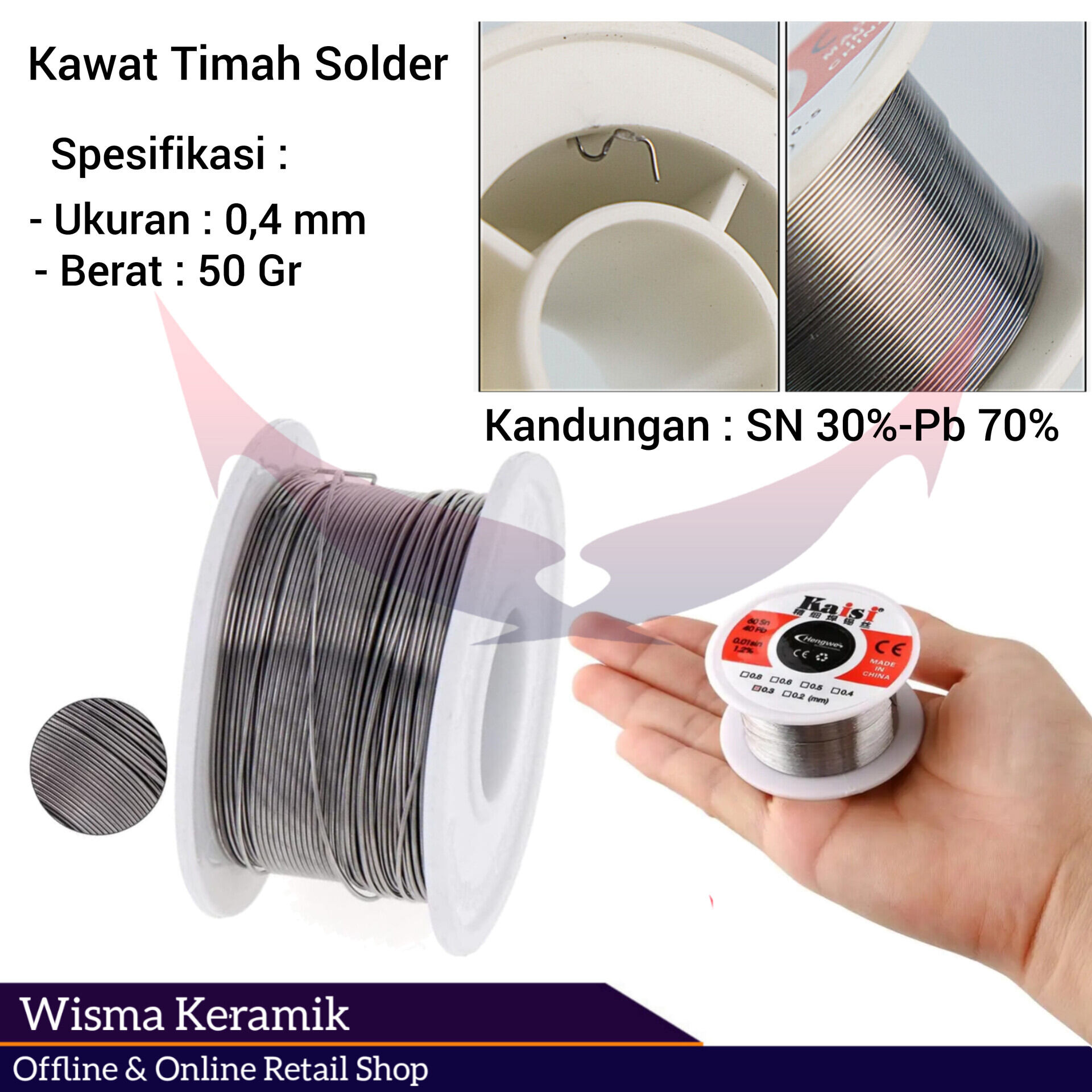 Kawat Timah Solder, Solder Tin Wire 50gr , 04 mm-SN30/70 | Lazada Indonesia