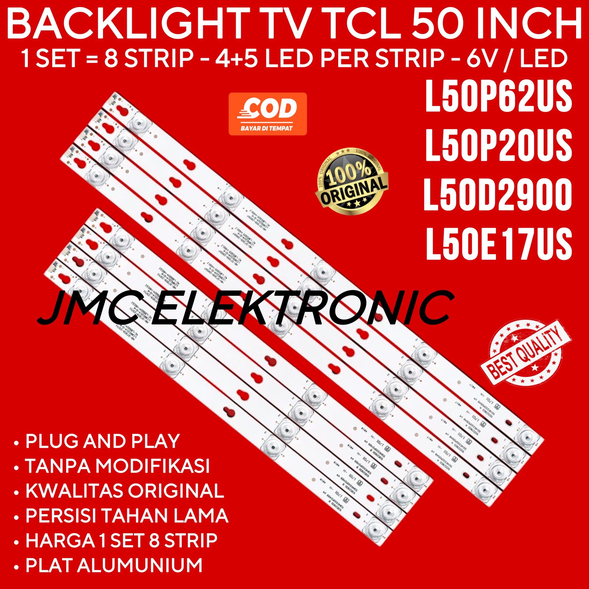 BACKLIGHT TV TCL L50P62US L50P20US L50D2900 L50E17US L-50P20US L ...