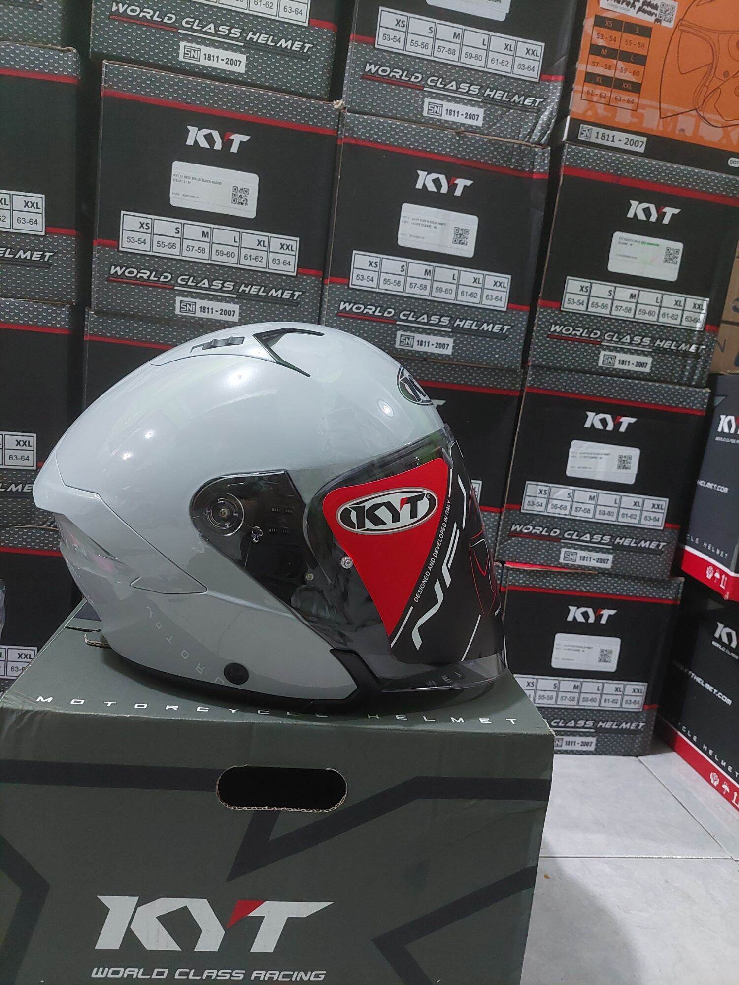 HELM KYT NFJ ASPALHT GREY ORIGINAL | Lazada Indonesia