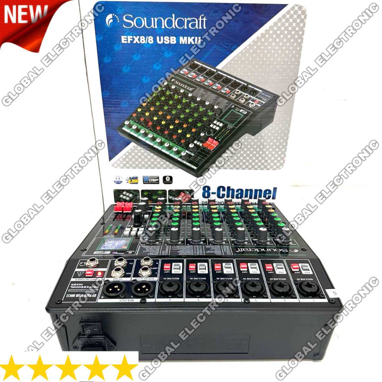 Mixer Audio Soundcraft EFX 8/8 USB MKII 8 Channel Mixing DSP Echo ...