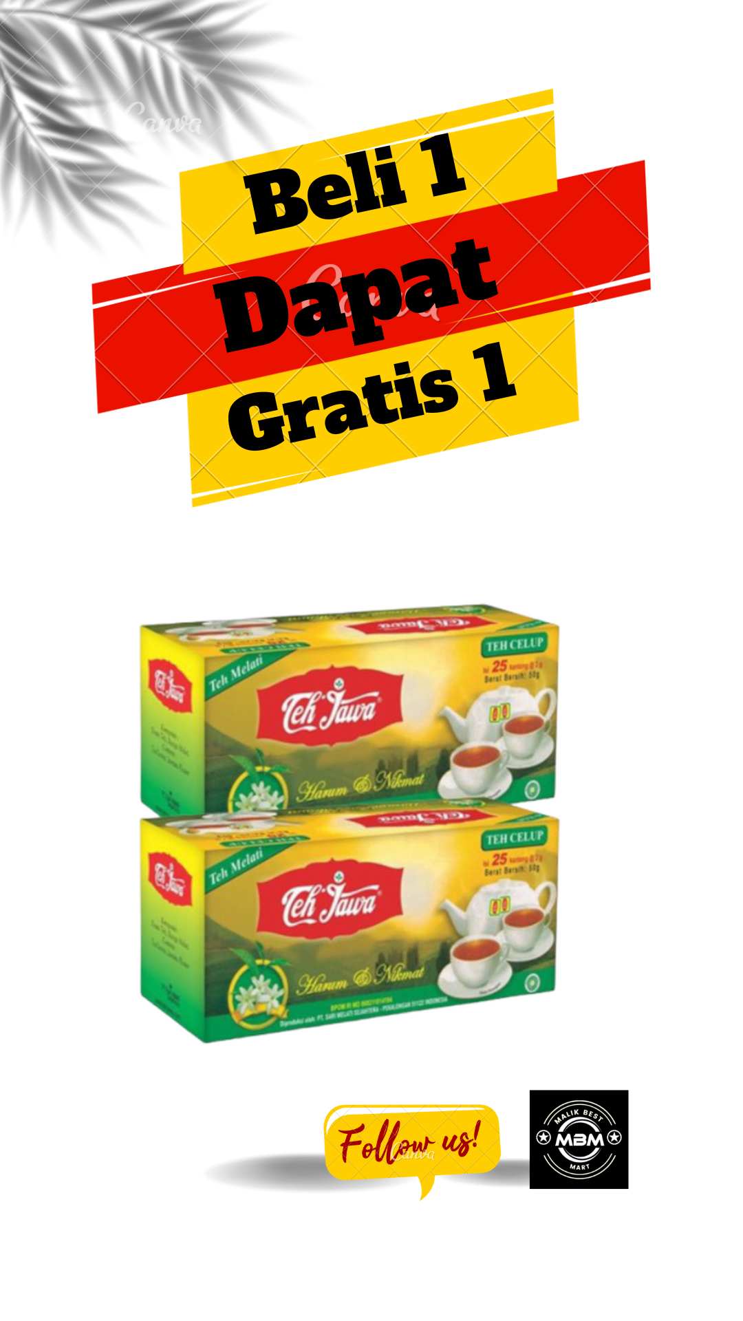 Teh Jawa Beli 1 Gratis 1. Teh Melati Celup isi 25 bags #2g x 2 | Lazada ...