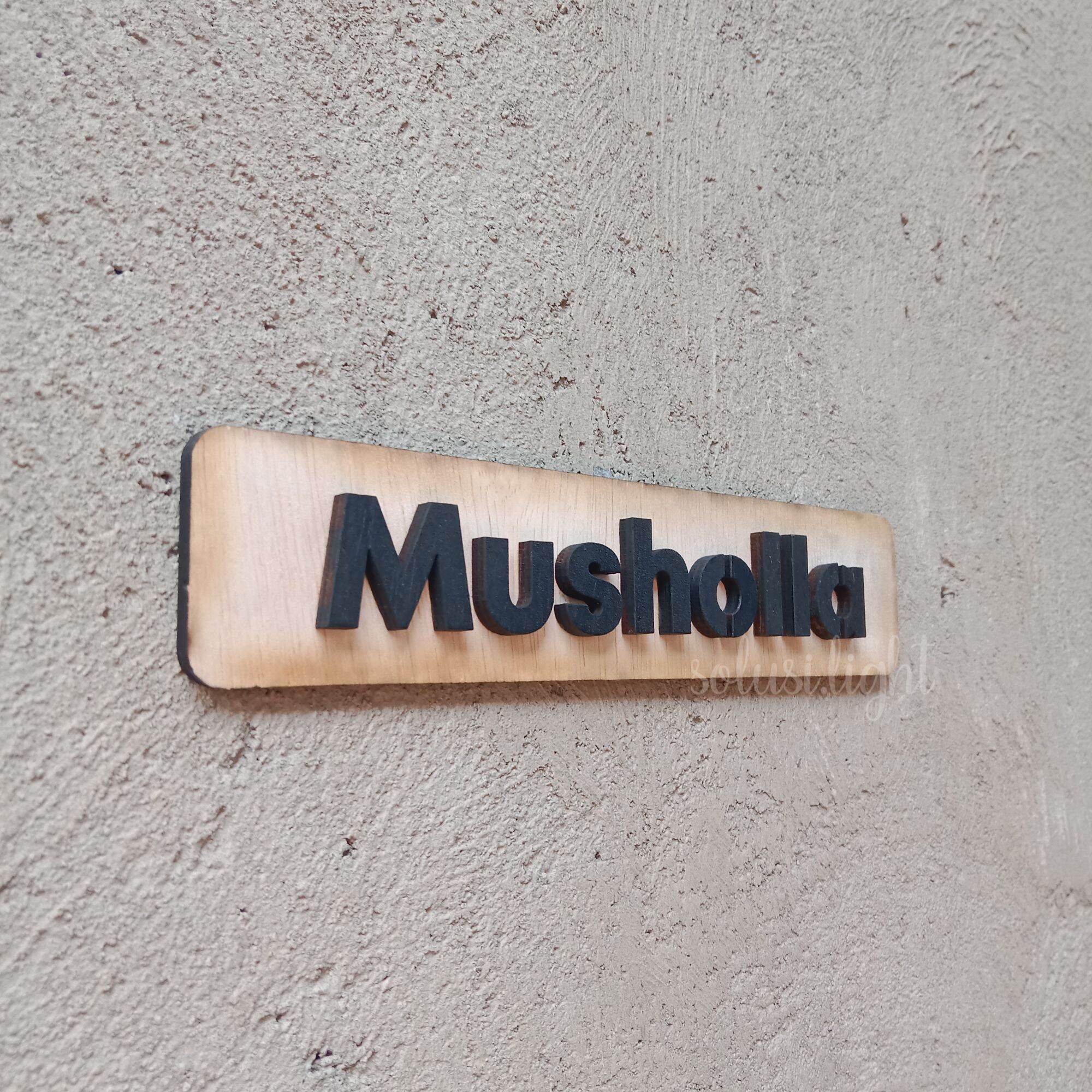 Sign Kayu Musholla Timbul - Signage Mushola Untuk Cafe Hotel Rumah ...