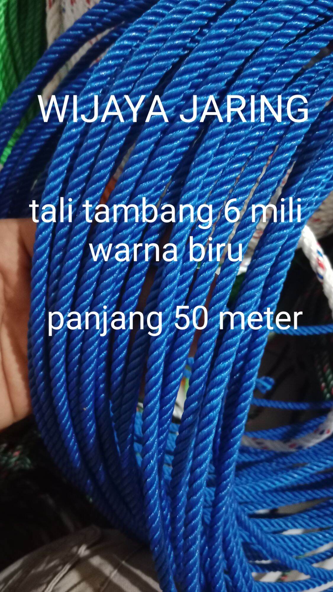 tali tambang serbaguna tebal 6 mili biru panjang 50 meter | Lazada ...