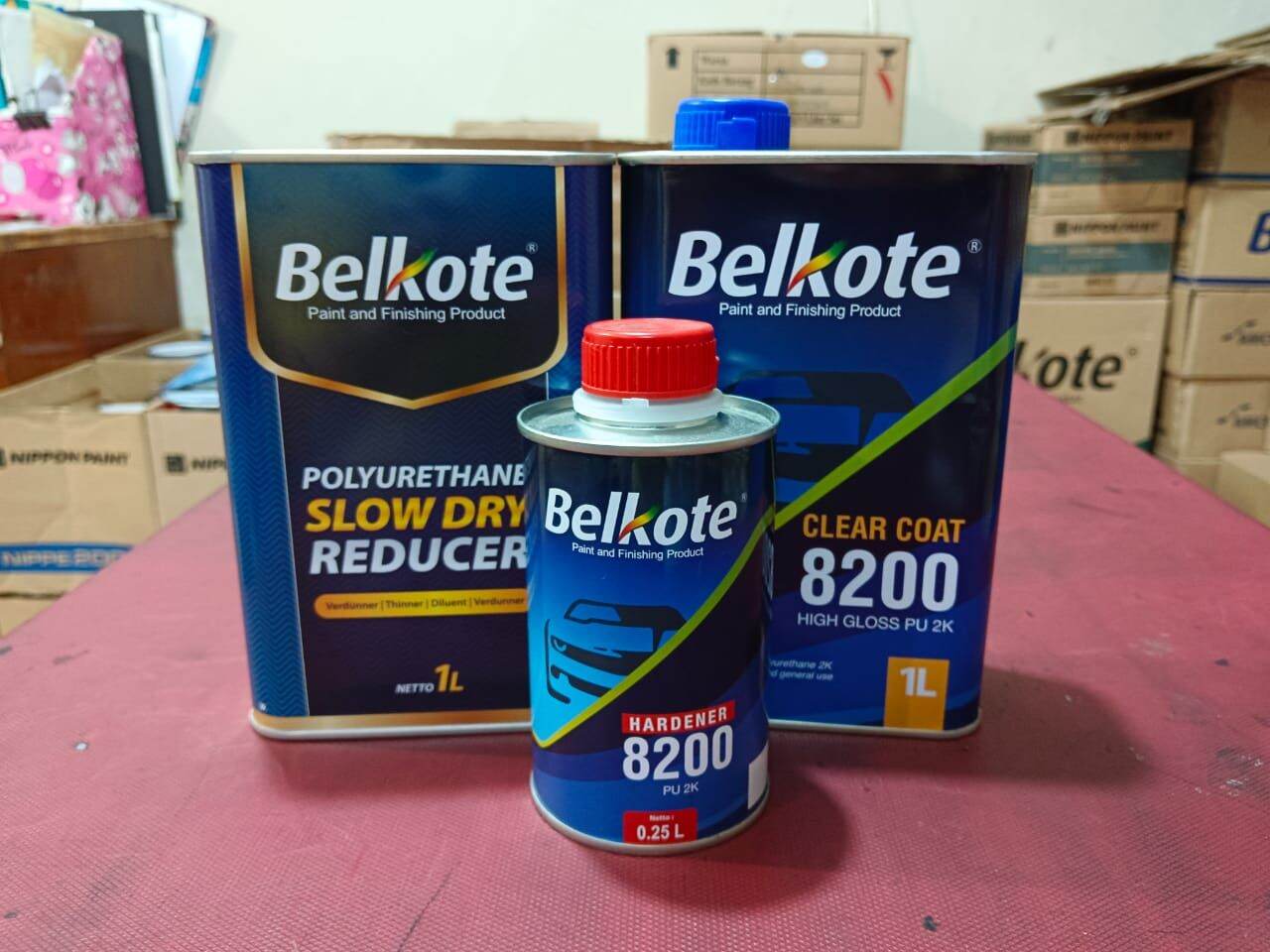 Paket Belkote Vernish dan Tiner 1Liter Thiner Belkote PU Vernis Belkote ...