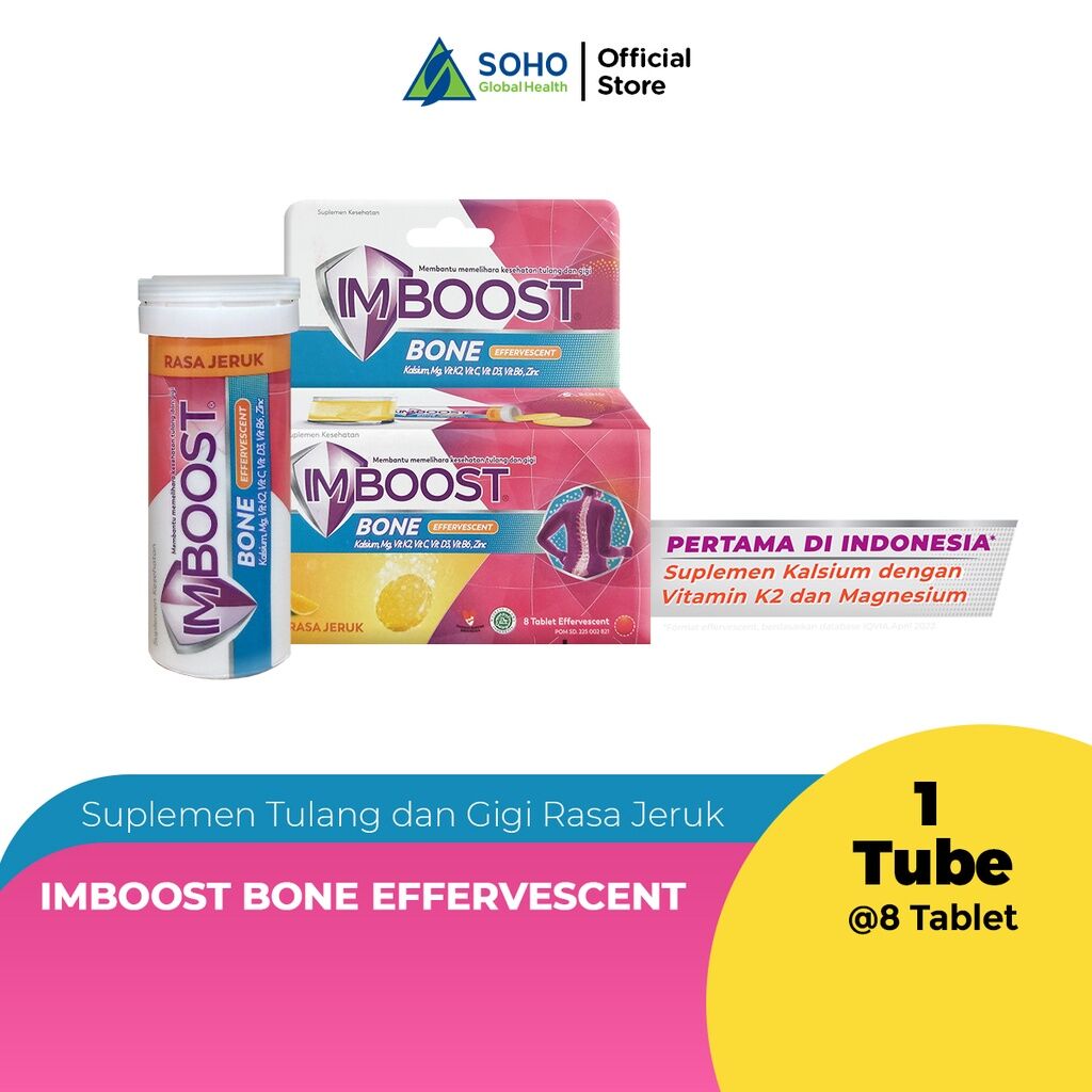 IMBOOST BONE EFFERVESCENT Suplemen Tulang Dan Gigi Vitamin C isi 8 Tablet | Lazada Indonesia