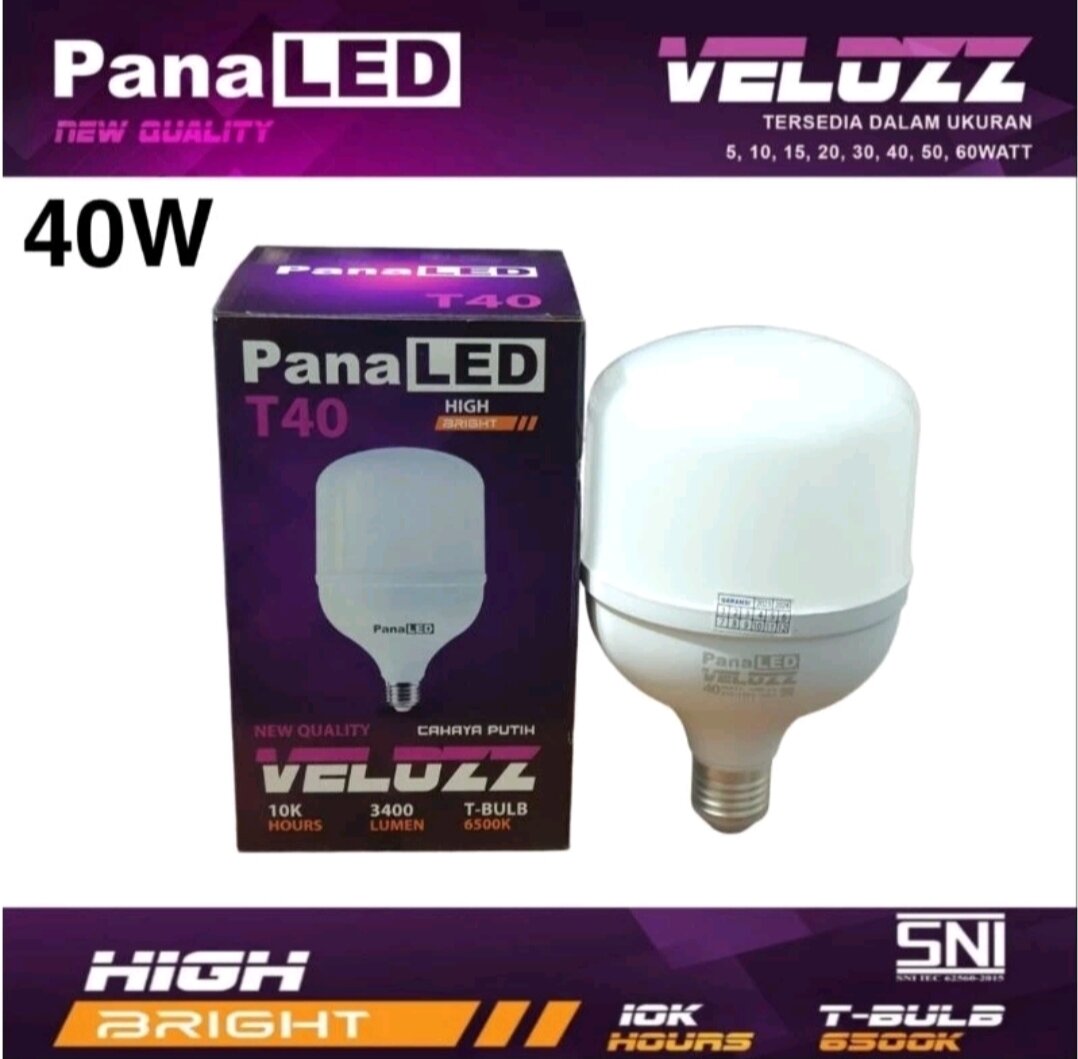 Lampu Panaled Velozz 40W 40 Watt Bohlam LED Kapsul Capsule Jumbo Super Terang SNI By Luby Veloz ...