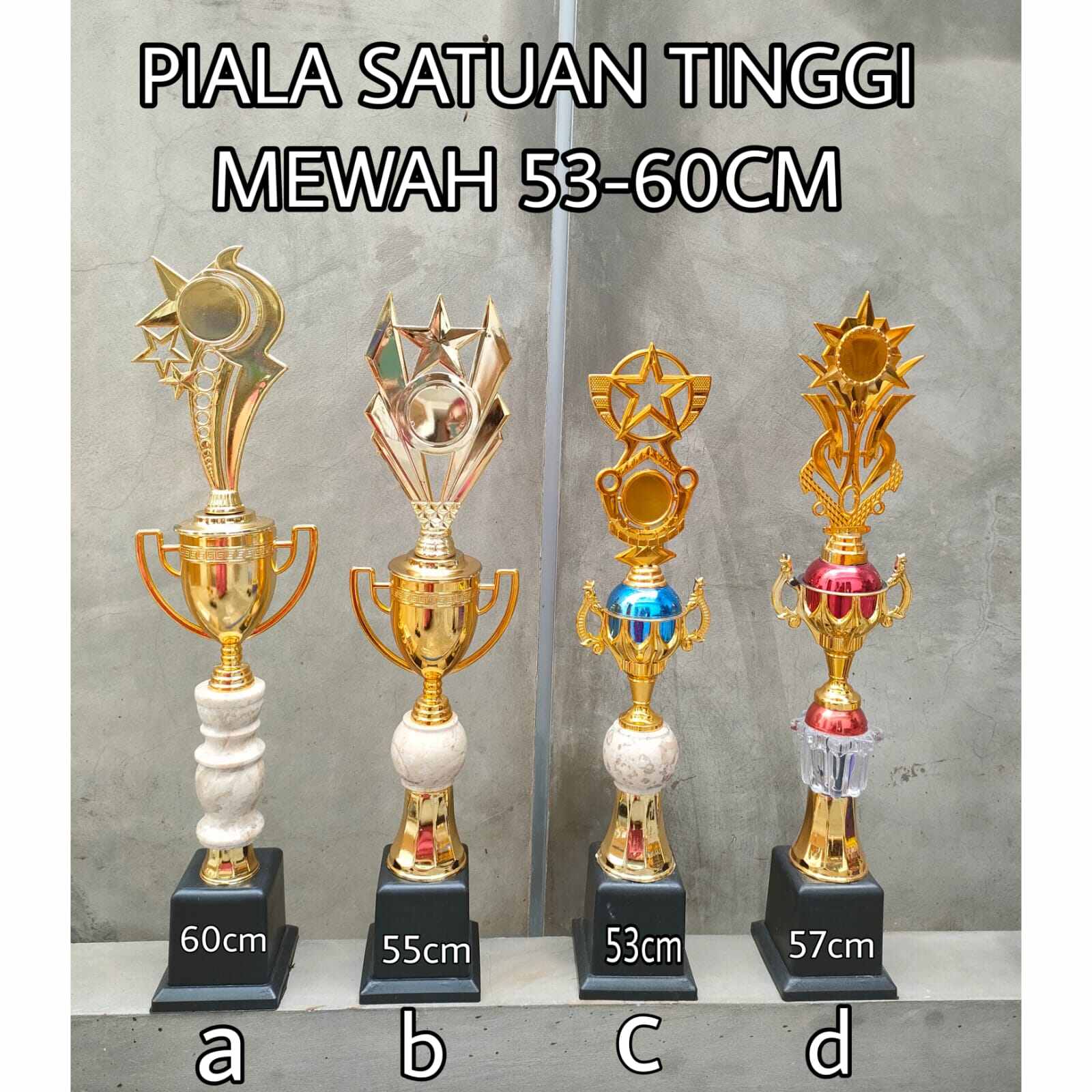 PIALA MEWAH MODEL ABCD SATUAN TINGGI 53-60cm | Lazada Indonesia