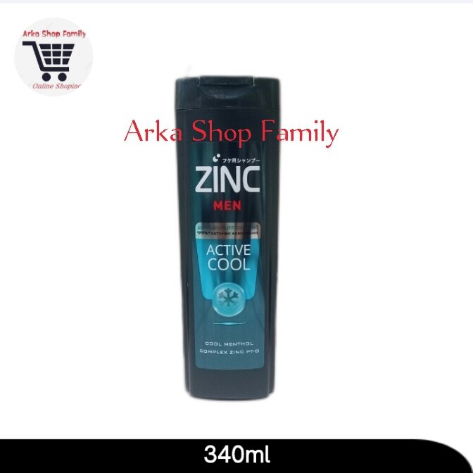 ZINC Men Anti Dandruff Shampoo Active Cool Menthol 340ml Shampo Anti ...