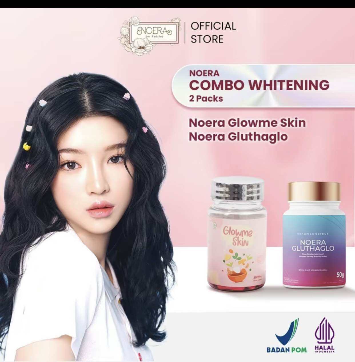 Paket Combo Whitening Set Noera Glow Me Skin Capsule dan Noera Glutha Booster / Paket Hemat ...