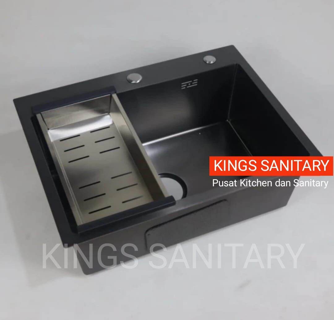 Kitchen Sink UNDERMOUNT 6045 Hitam Komplit Set Kran / Bak cuci piring 1 ...
