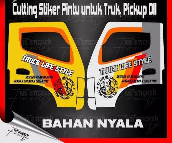 cutting sticker truk, sticker pintu truk LIFESTYLE kekinian, bisa untuk ...