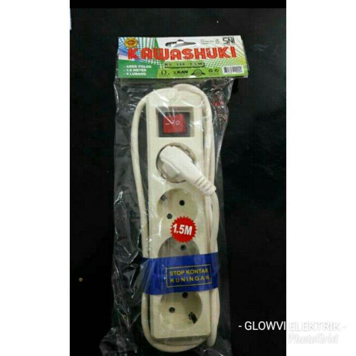 STOP KONTAK KABEL 4 LUBANG + 1,5 METER - TERMINAL KABEL 4 LUBANG 1,5 ...