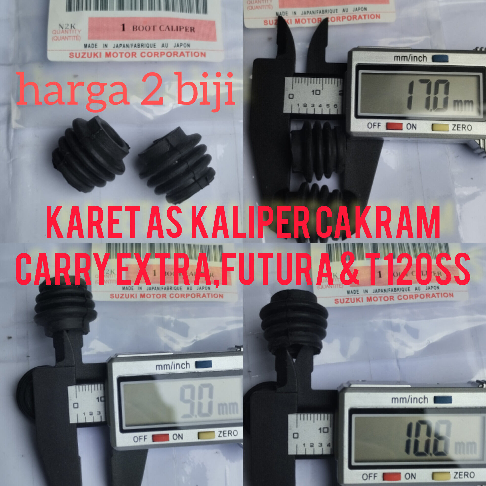 KARET KALIPER CAKRAM CARRY EXTRA,FUTURA DAN T120SS BOOT CALIPER HARGA 2 ...