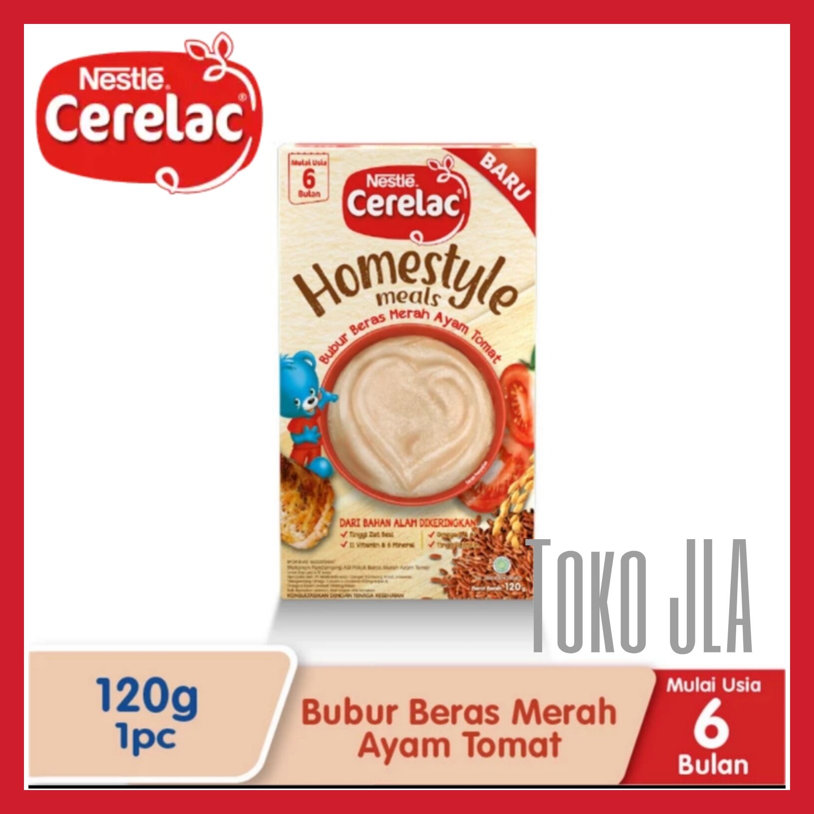 CERELAC HOMESTYLE 6+ Baby Beras Merah Ayam Tomat 120gr | Lazada Indonesia