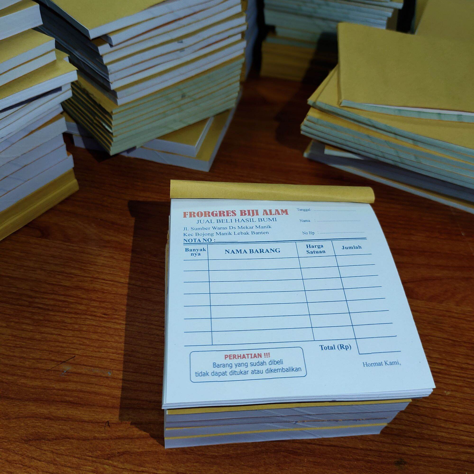 CETAK NOTA CUSTOM / NOTA NAMA TOKO SENDIRI (MIN 6 BUKU) / 1/6 1 PLY (50 ...