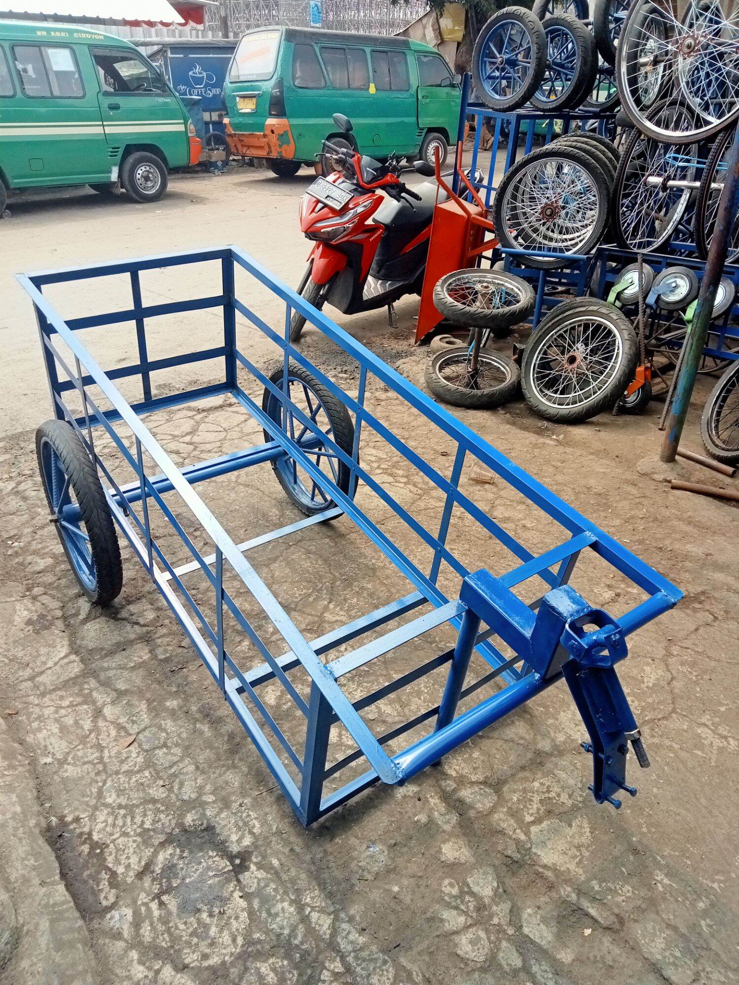 Gerobak Derek Motor Rangka Besi (Barrow crane) UK.P.150cm L.60cm T.50cm ...