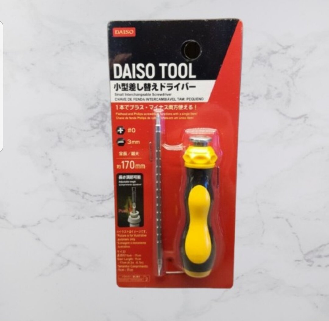 Daiso Tool Small Interchangeable Screwdriver Daiso Obeng Plus Min 17Cm ...