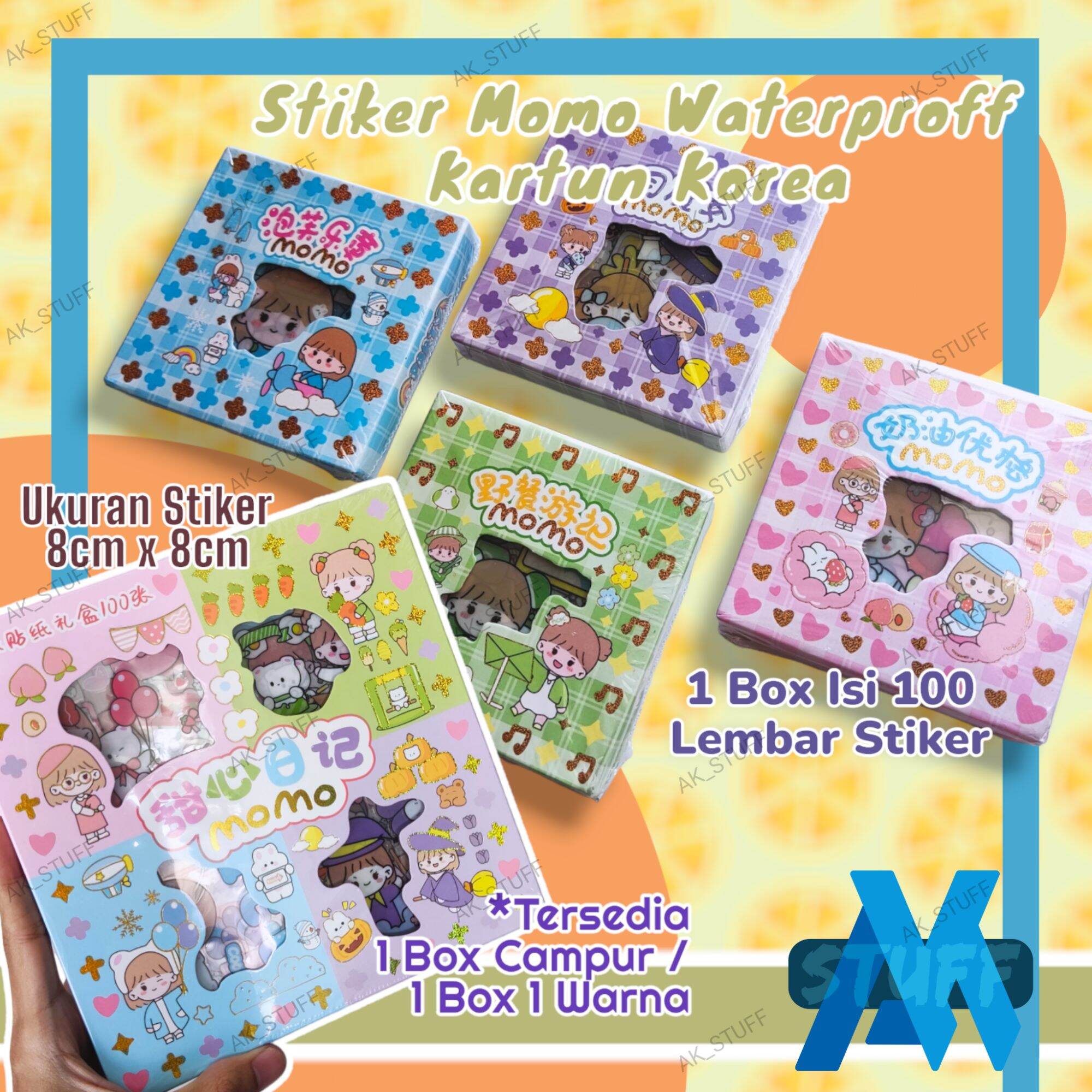 Stiker Momo Stiker 100 Lembar Waterproff Kartun Korea Sticker Momo ...
