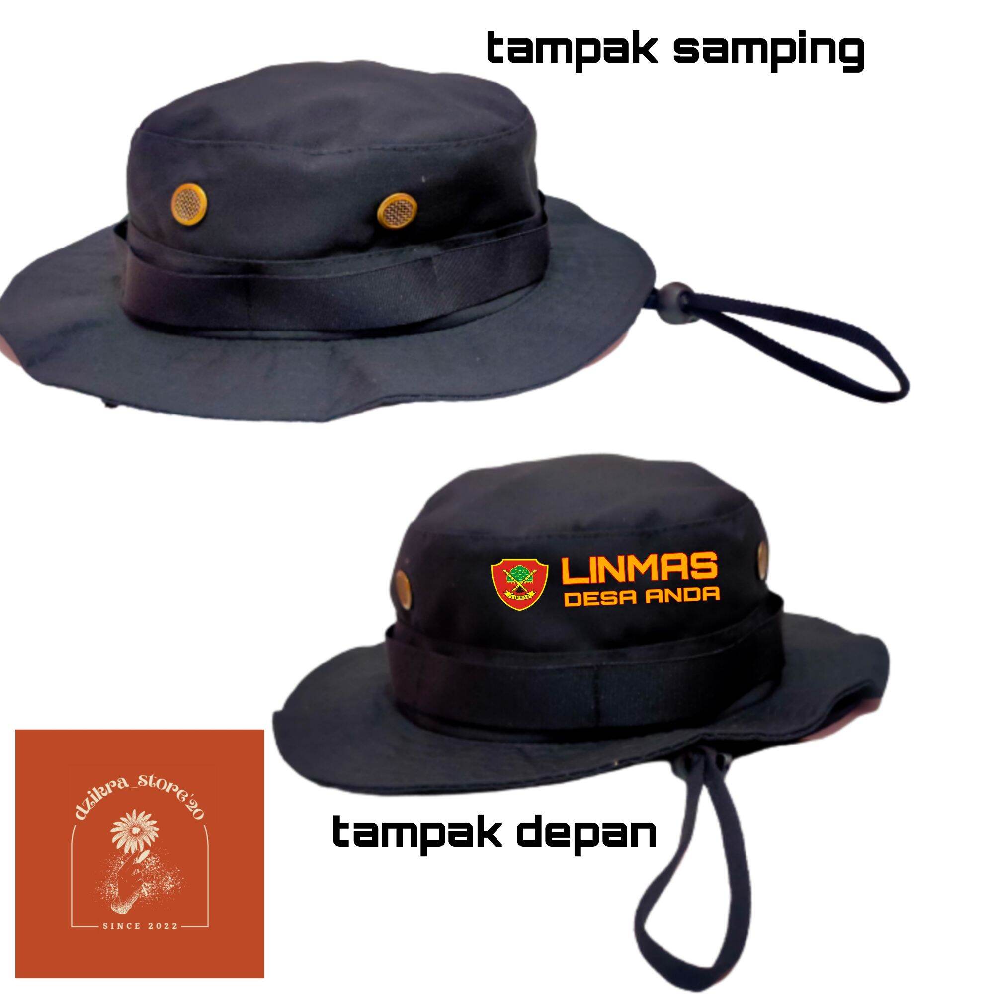 Topi Linmas Kastem nama desa anda//topi rimba//topi gunung//topi ...