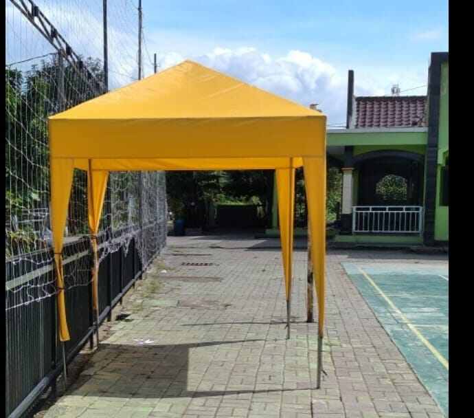 TENDA CAFFE 2*2 KUNING POLOS FULL TENDA MURAH TENDA BAZAR TENDA PIRAMIT ...